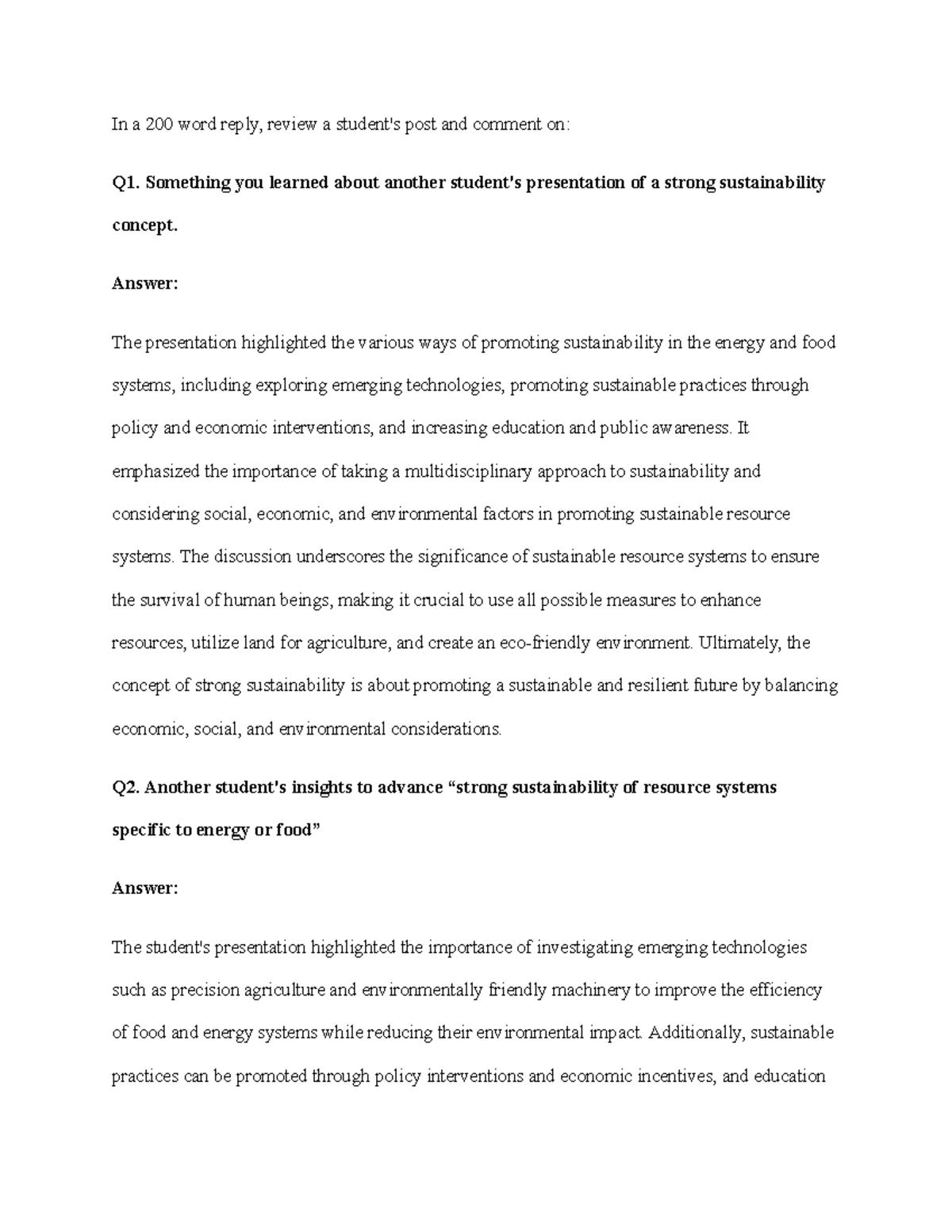 Discussion Question - good answer - In a 200 word reply, review a ...