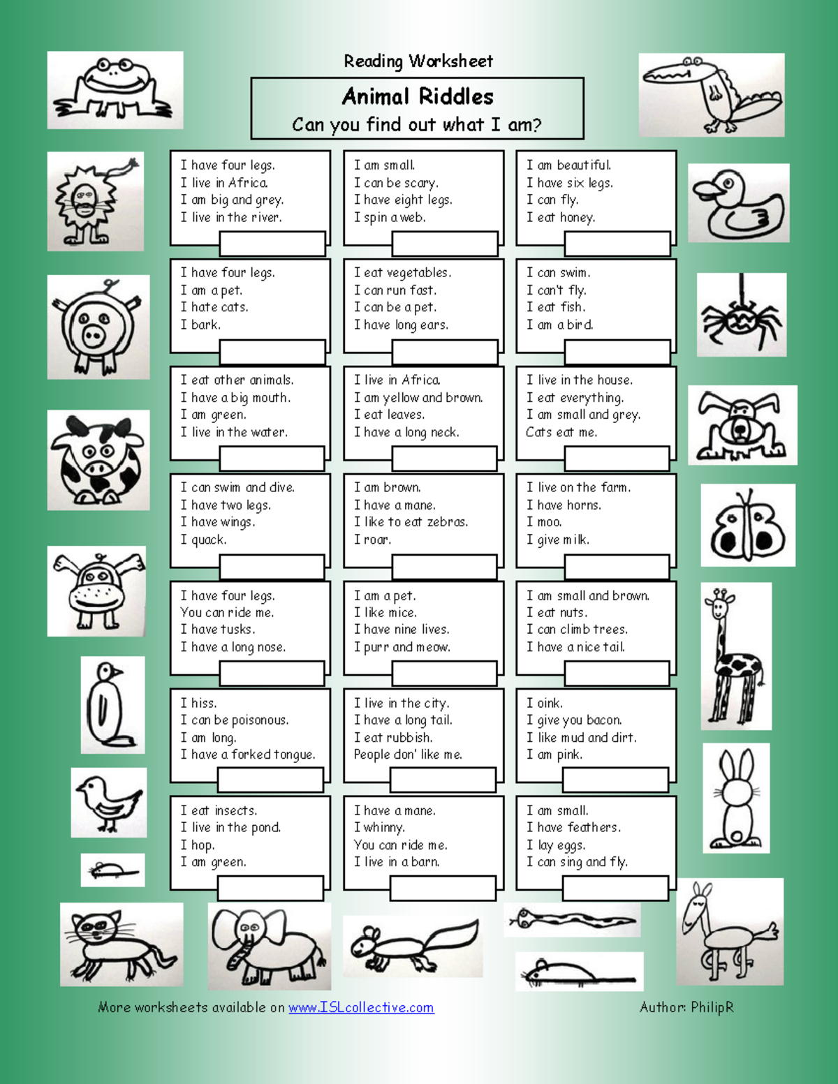 Animal-riddles-1-easy-fun-activities-games 716 to learn a lot - Reading ...