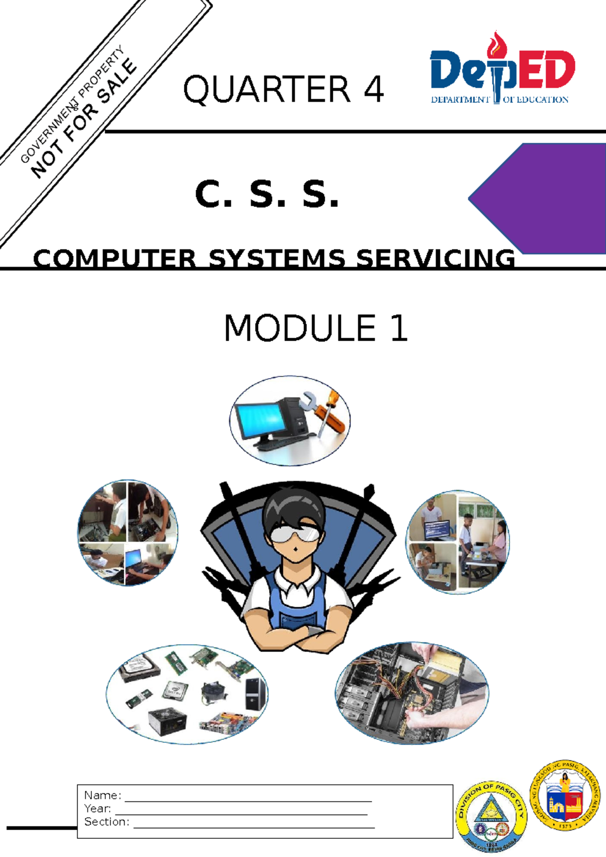 Tle Css9 Q4 M1 Tle Css9 Q4 M1 G C S S 9 Computer Systems Servicing Module 1 Quarter 4