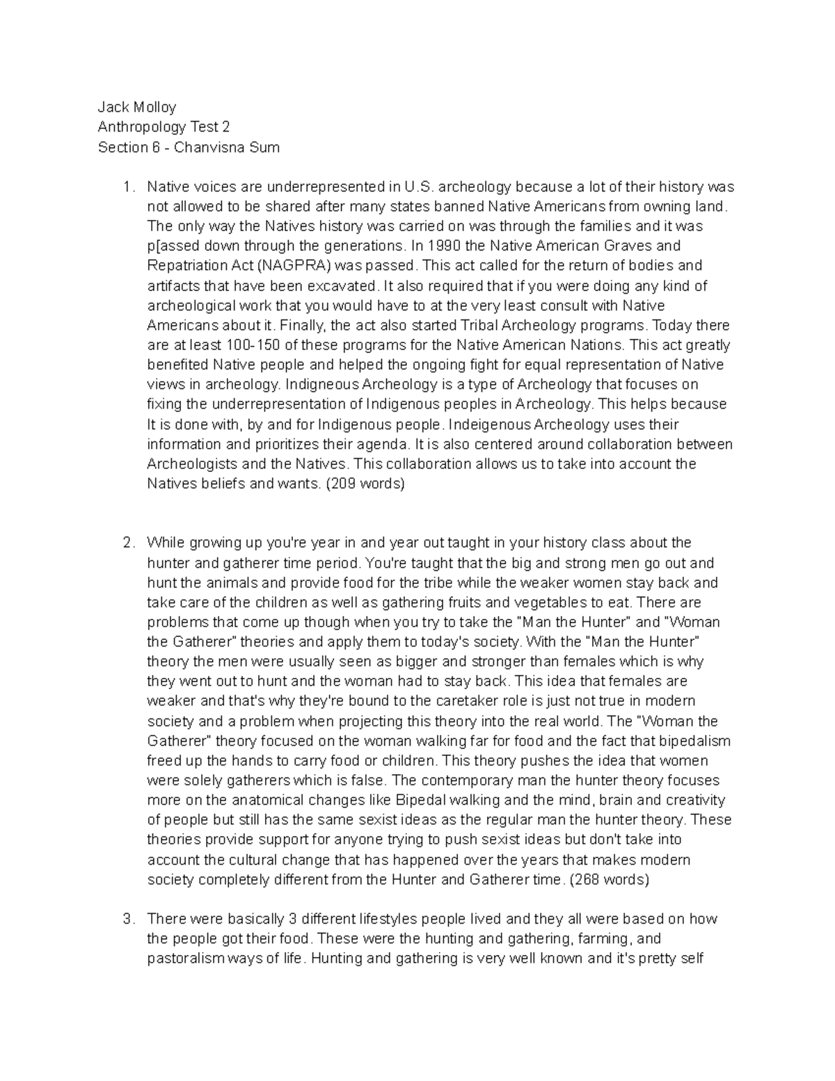 Bing Anthro 125 test 2 - Jack Molloy Anthropology Test 2 Section 6 ...