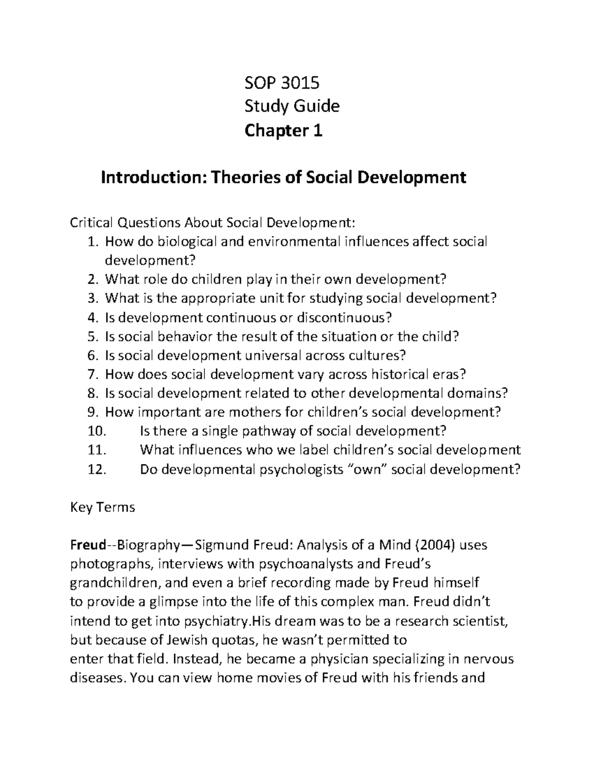 SOP3015 chapter 1 study guide - SOP 3015 Study Guide Chapter 1 ...