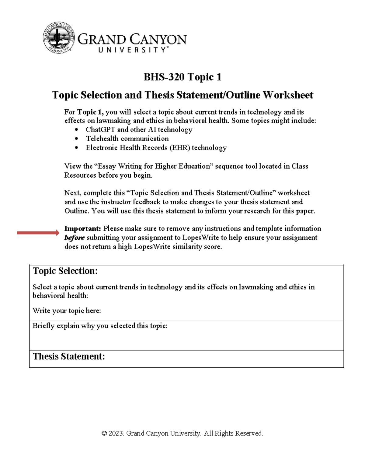 thesis outline worksheet topic 1 bhs 320 do not copy - BHS-320 Topic 1 Topic Selection and ...