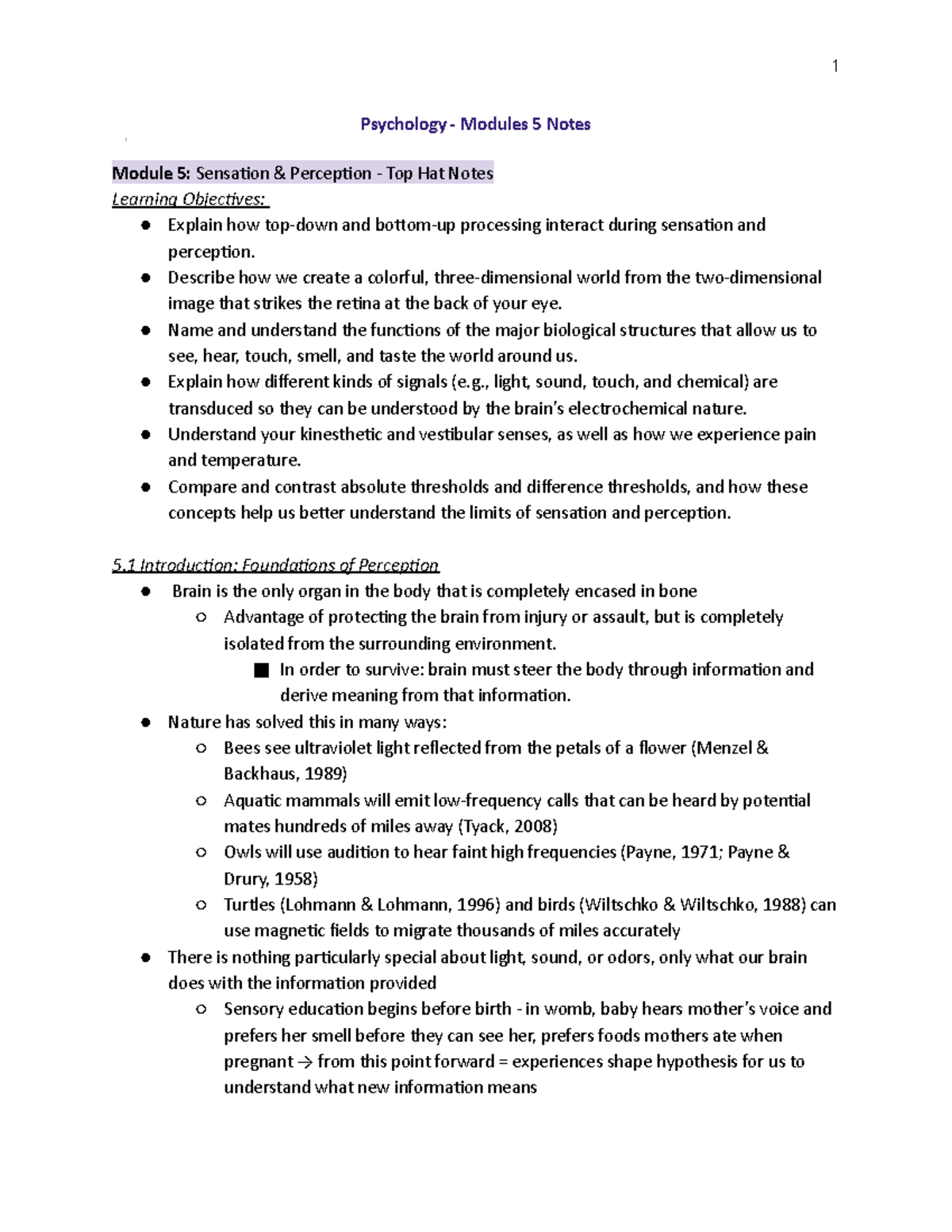 Psychology Notes - Module 5 - Psychology - Modules 5 Notes Module 5 ...
