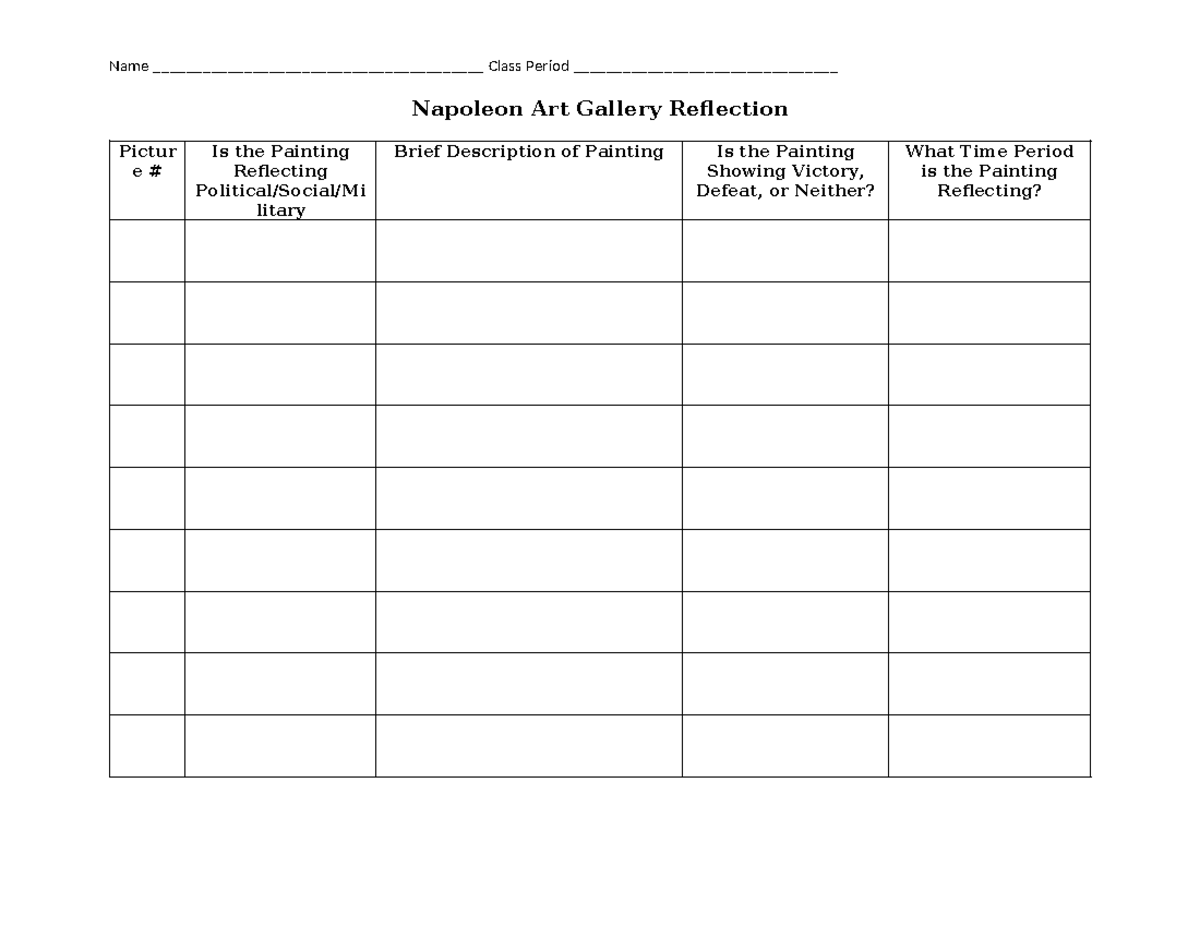Napoleon art gallery reflection - Napoleon Art Gallery Reflection ...