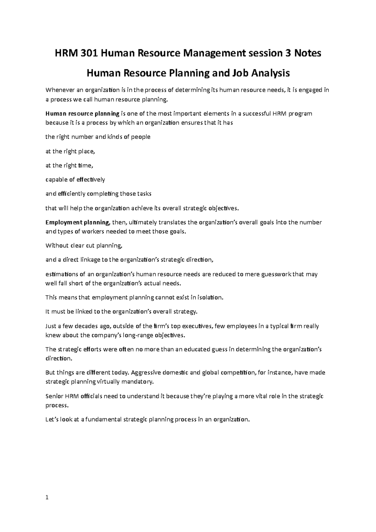 Chap 5 - NOTES OF HRM CHAP 5 - HRM 301 Human Resource Management ...