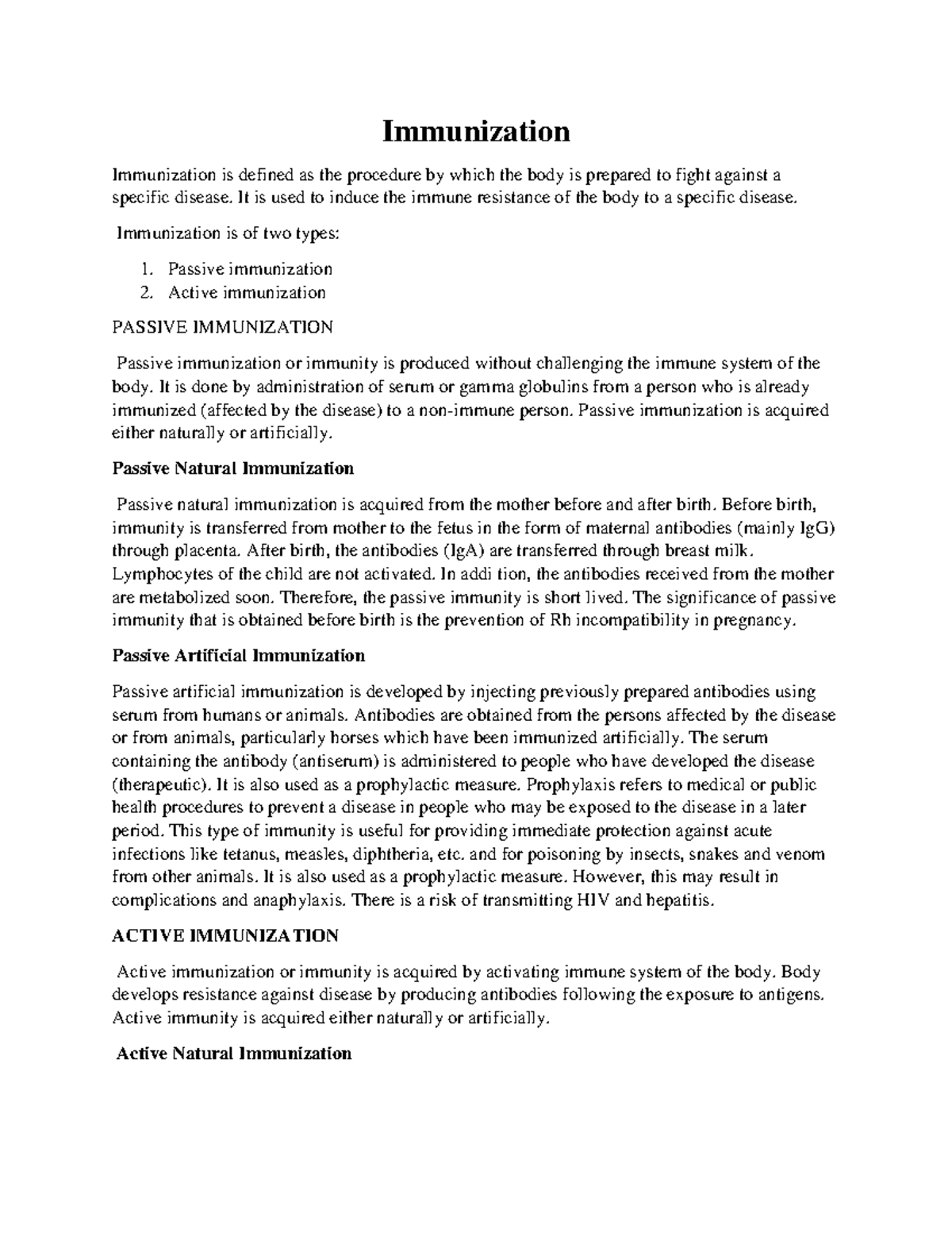 Immunization - Lecture notes 1 - Immunization Immunization is defined ...