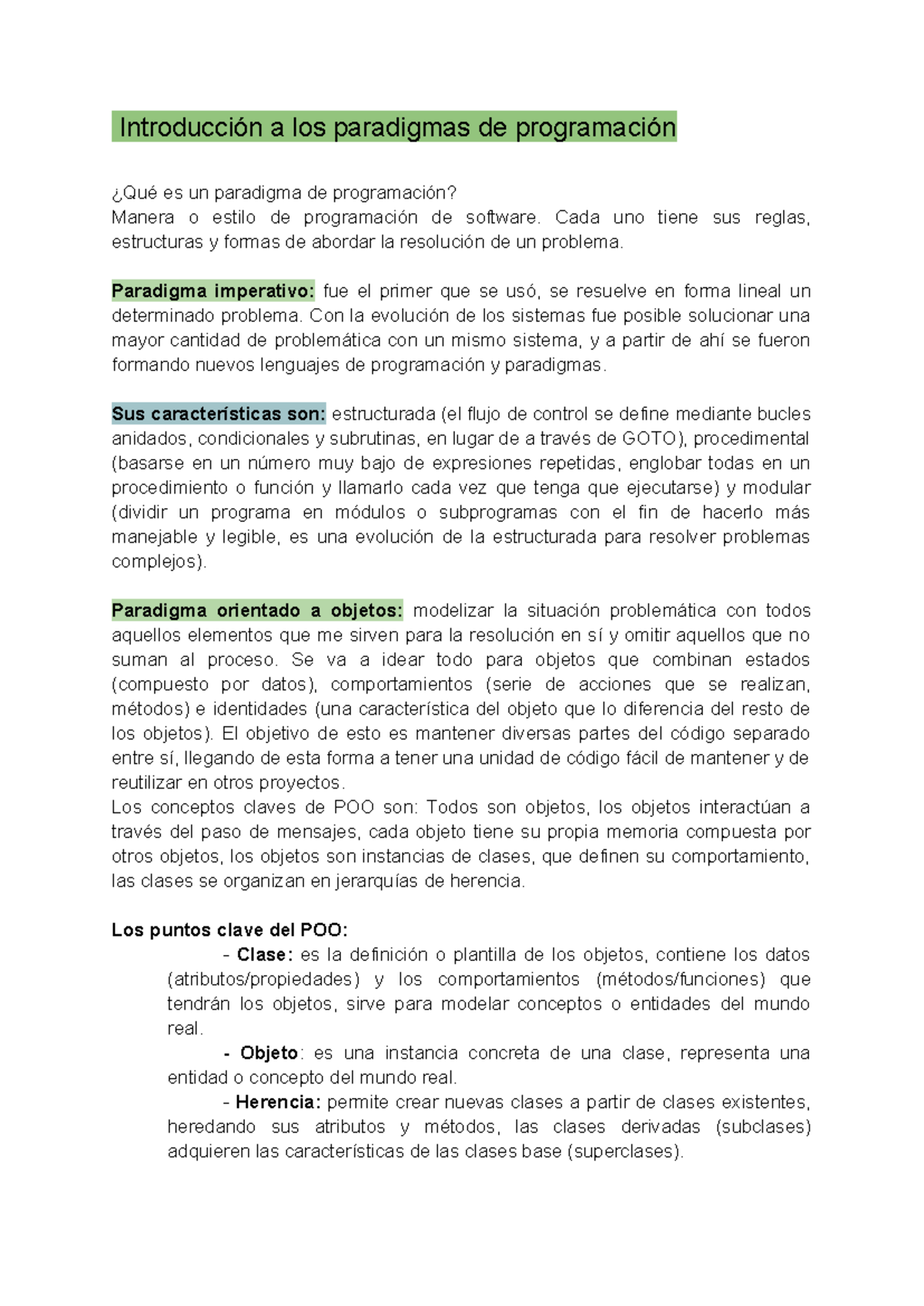 Resumen paradigmas-programacion - Introducción a los paradigmas de ...
