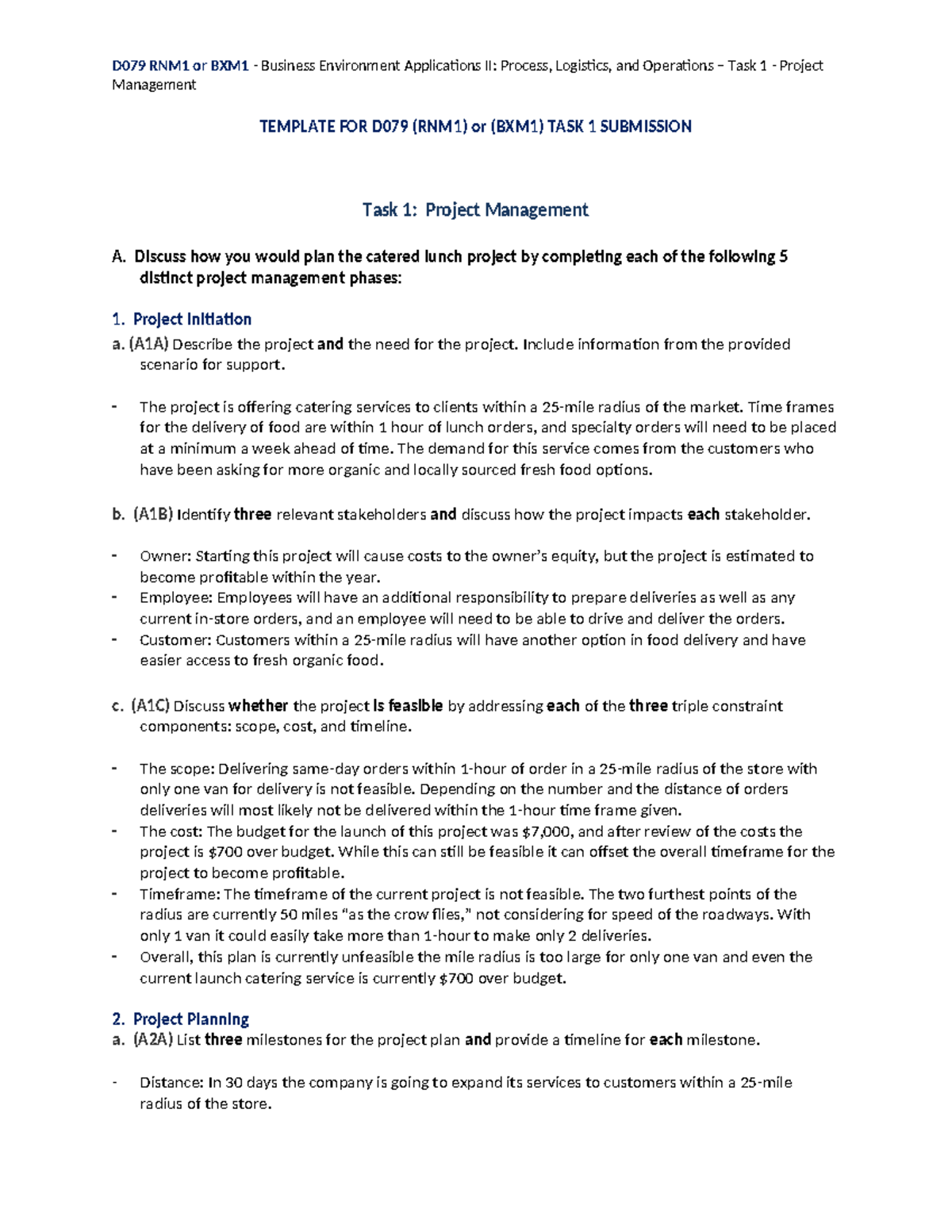 Task 1 - task 1 pass - D079 RNM1 or BXM1 - Business Environment ...
