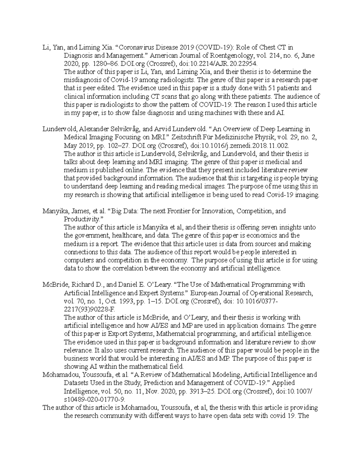 Annotated Bib (2) Work - course work throughout the semester - Li, Yan ...