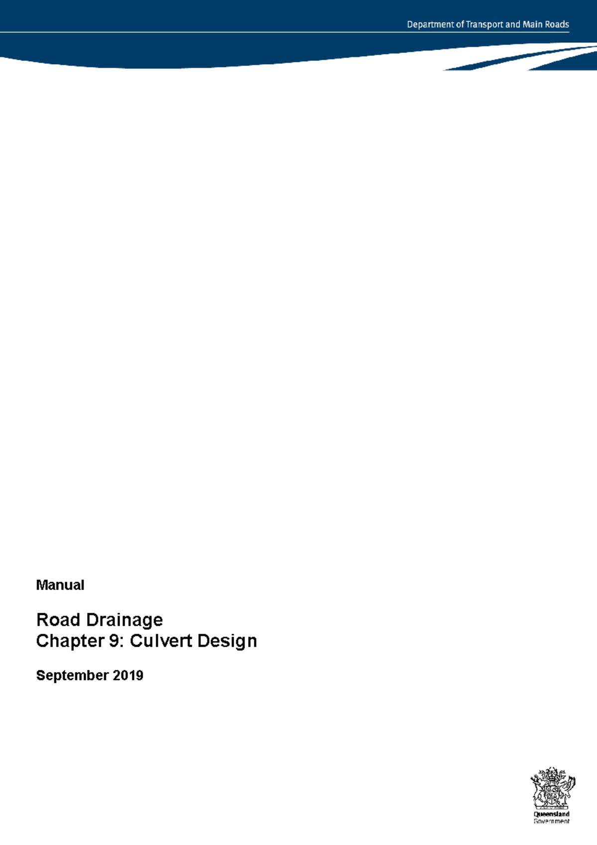 Road Drainage Chapter 9 Culvert design - Manual Road Drainage Chapter 9 ...