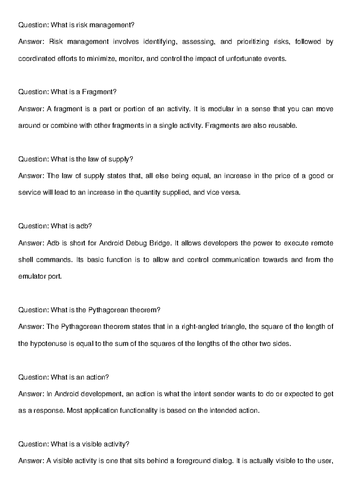 Kaoliang communicating hereabout - Question: What is risk management ...