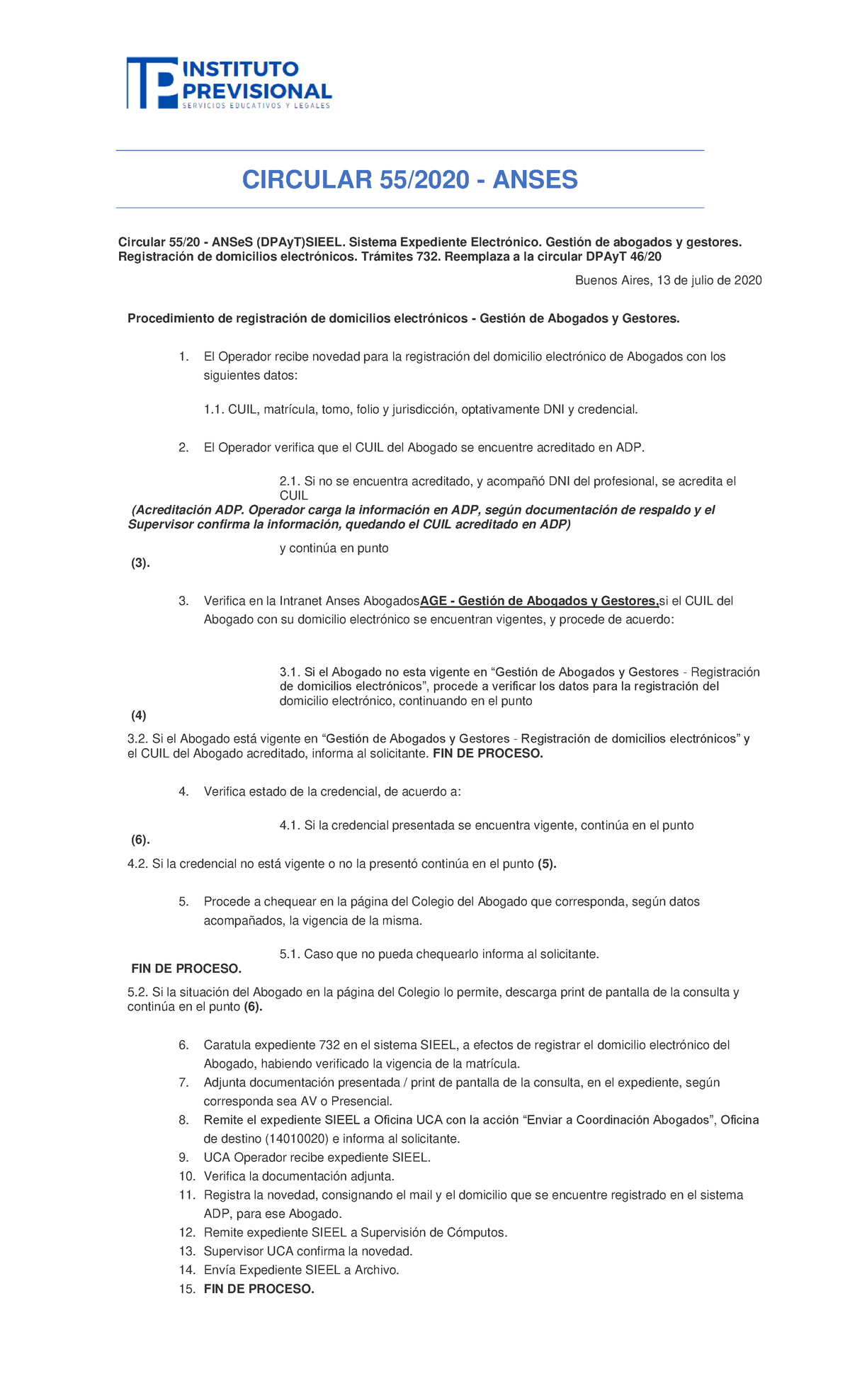 Circular 55 20 - anses - instituto previsional 1652407415179 - CIRCULAR 55/2020 - ANSES Circular ...
