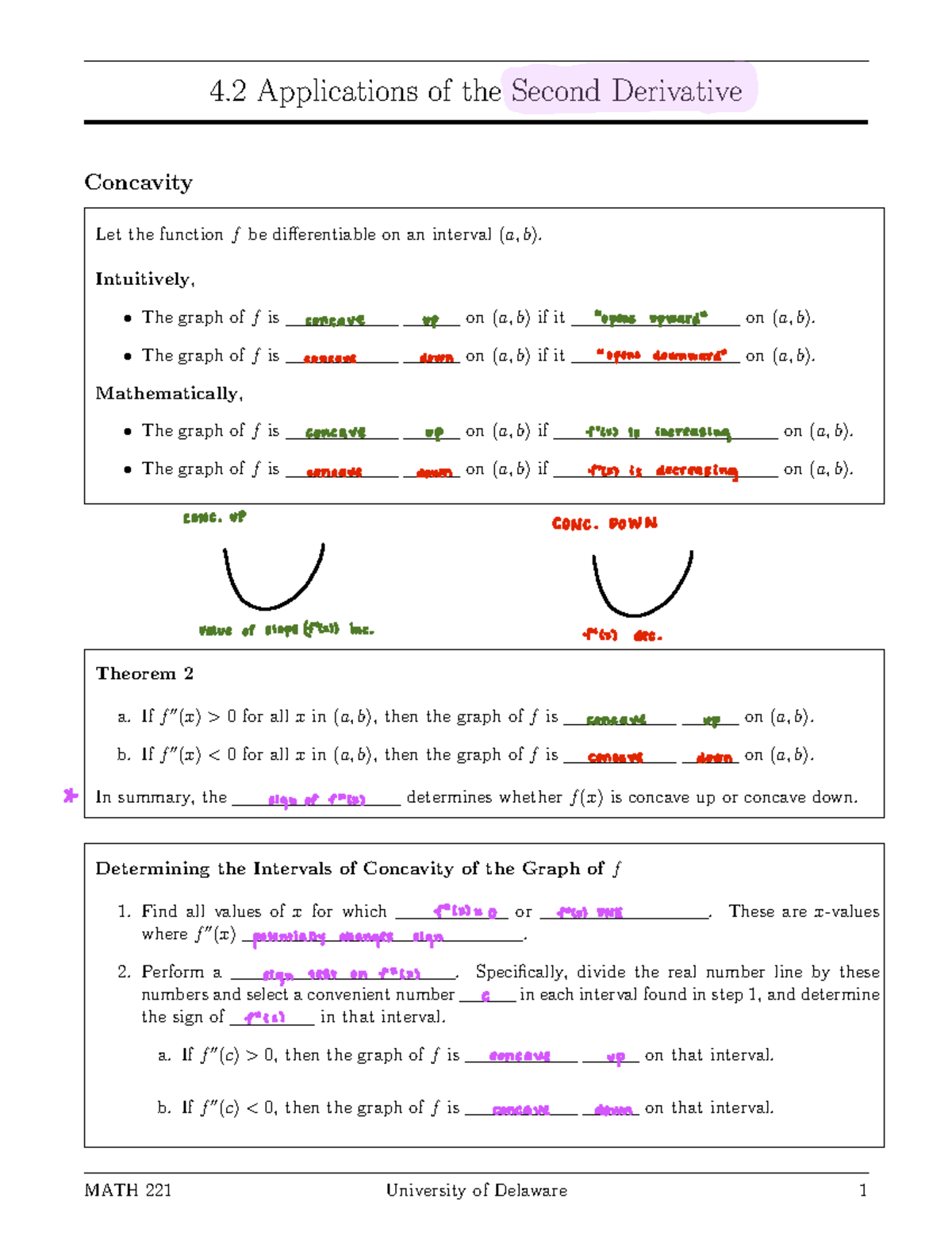 4.2 Application of the Second derivative - 4 Applications of the Second ...