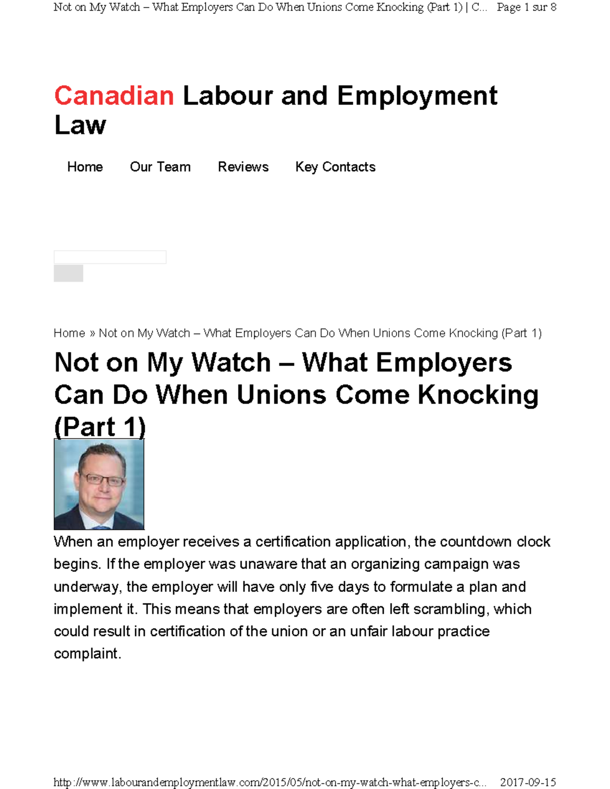 3 - Canadian Labour and Employment Law Loi canadienne droit du travail ...