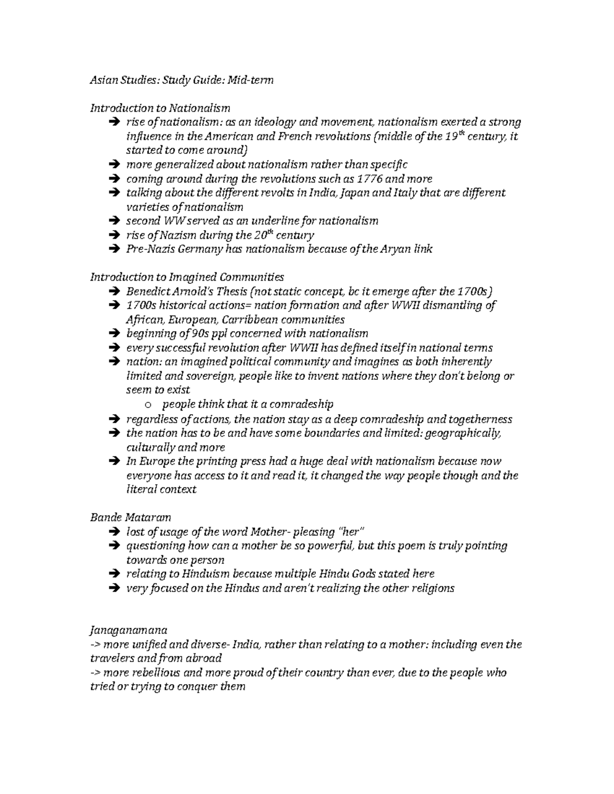 Final Exam SG- Asian Studies - Asian Studies: Study Guide: Mid-term ...