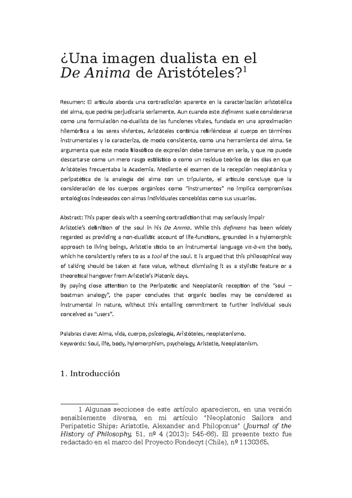 Una imagen dualista en el De Anima de Aristóteles - imagen dualista en ...