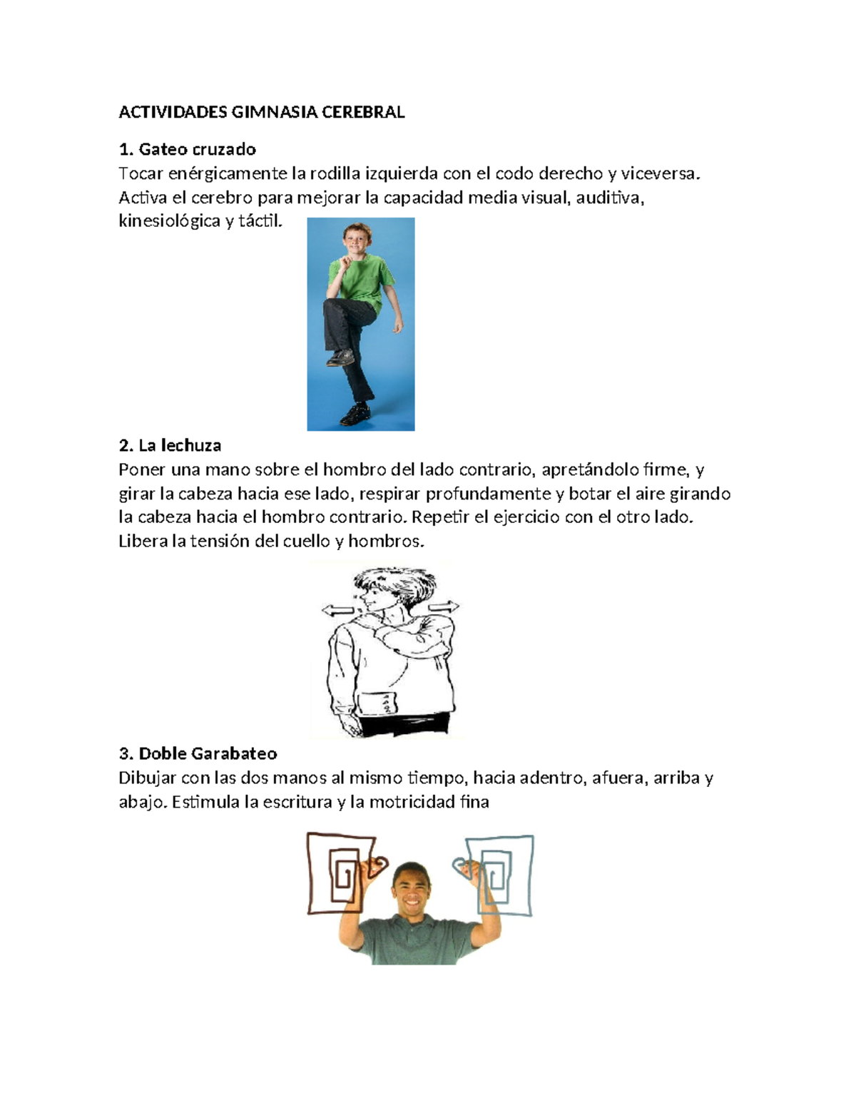 Actividades Gimnasia Cerebral - ACTIVIDADES GIMNASIA CEREBRAL Gateo ...