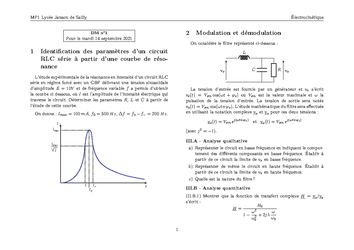 Download Physico-chimie Des Materiaux - DM n° 1 Pour le mardi 14 ...