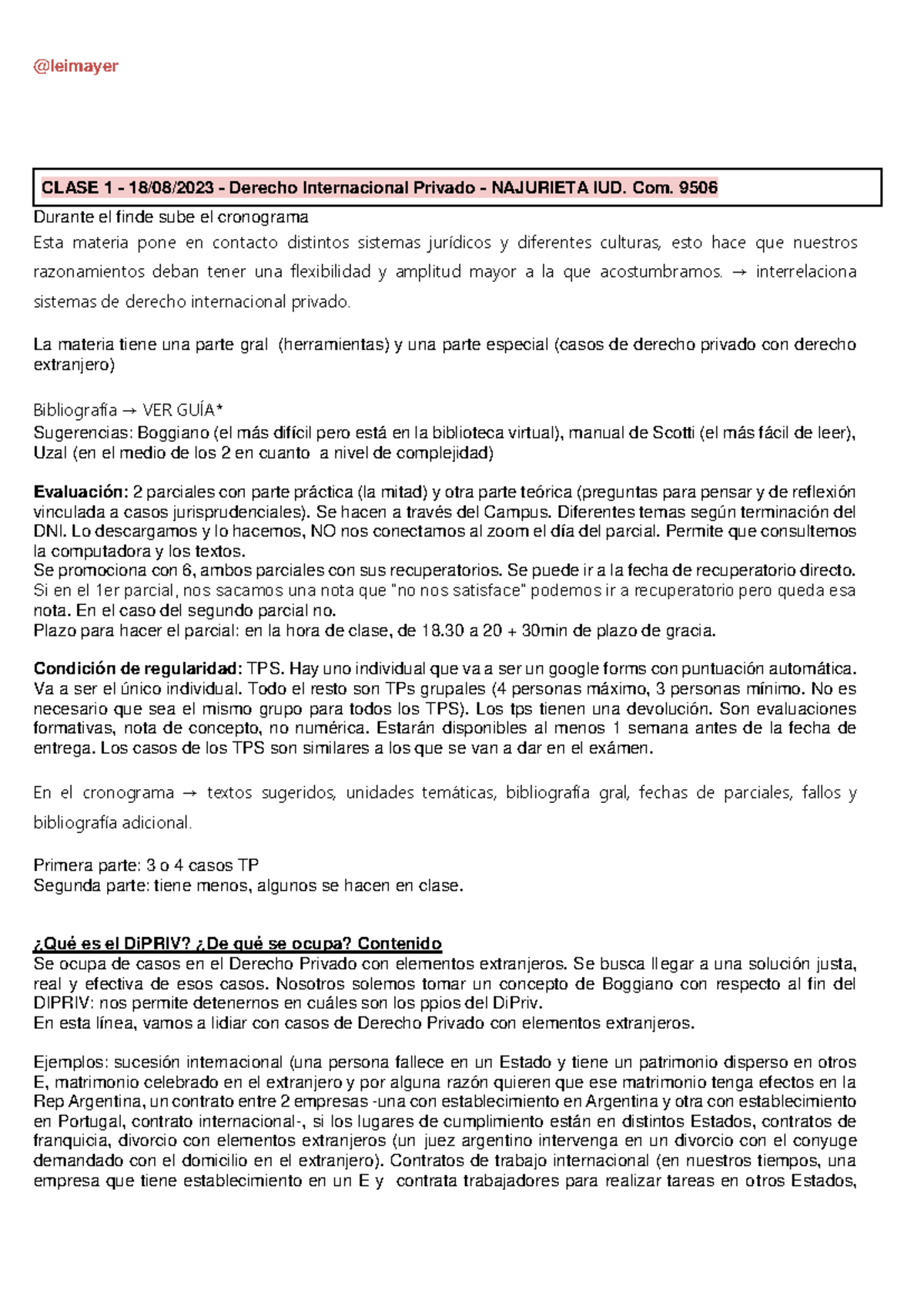 Apuntes para el 1er parcial de Di Priv - CLASE 1 - 18/08/2023 - Derecho ...