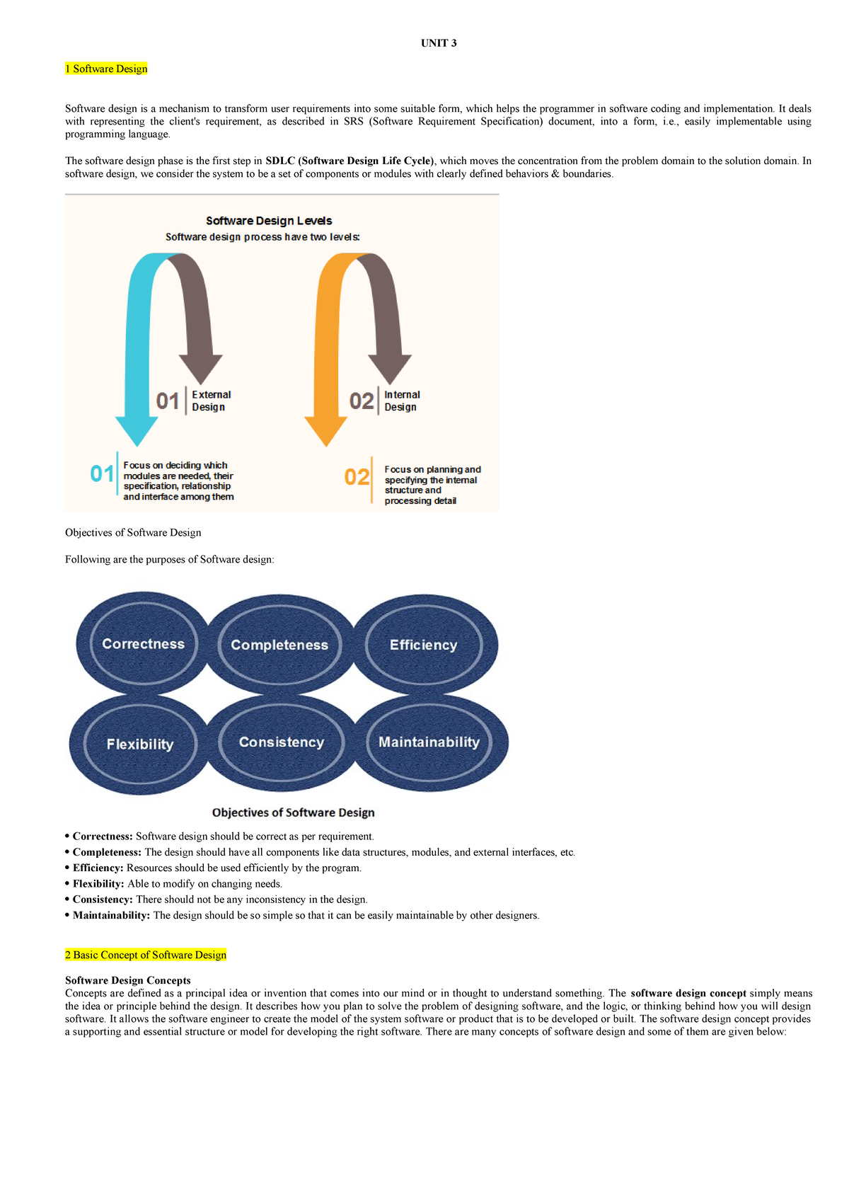 Software Engineering UNIT-3 - UNIT 3 1 Software Design Software design is a mechanism to ...