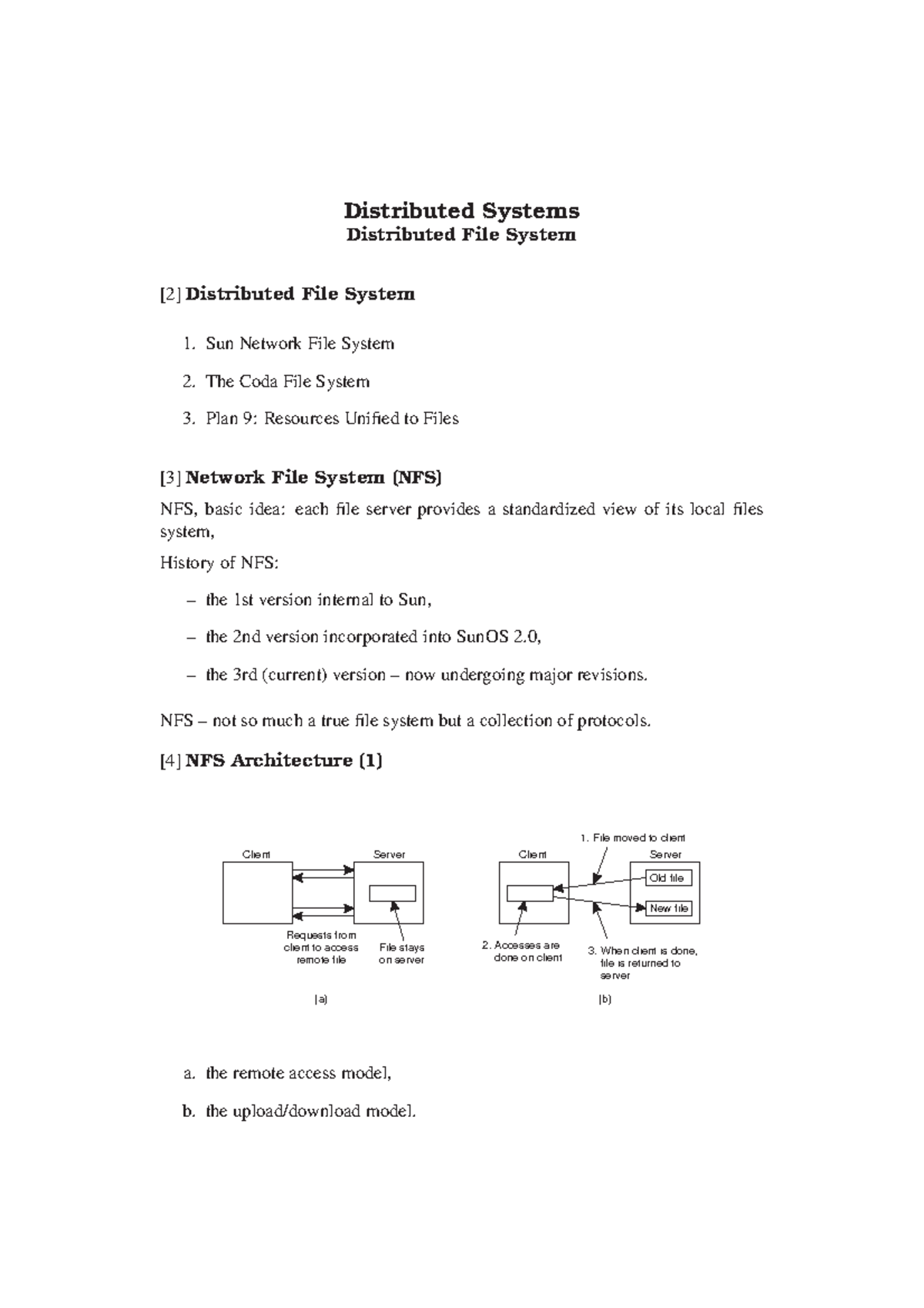 Rso08 pre - Reference notes - Distributed Systems Distributed File ...