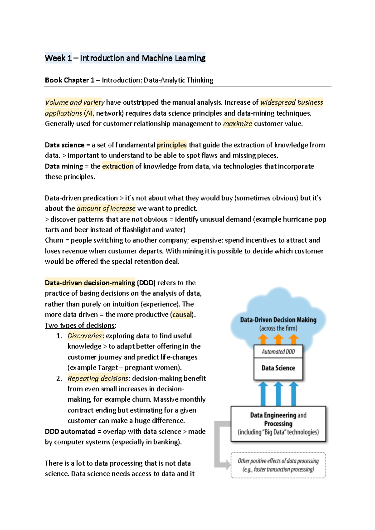 Data Science Summaries - Week 1 – Introduction and Machine Learning Book Chapter 1 ...