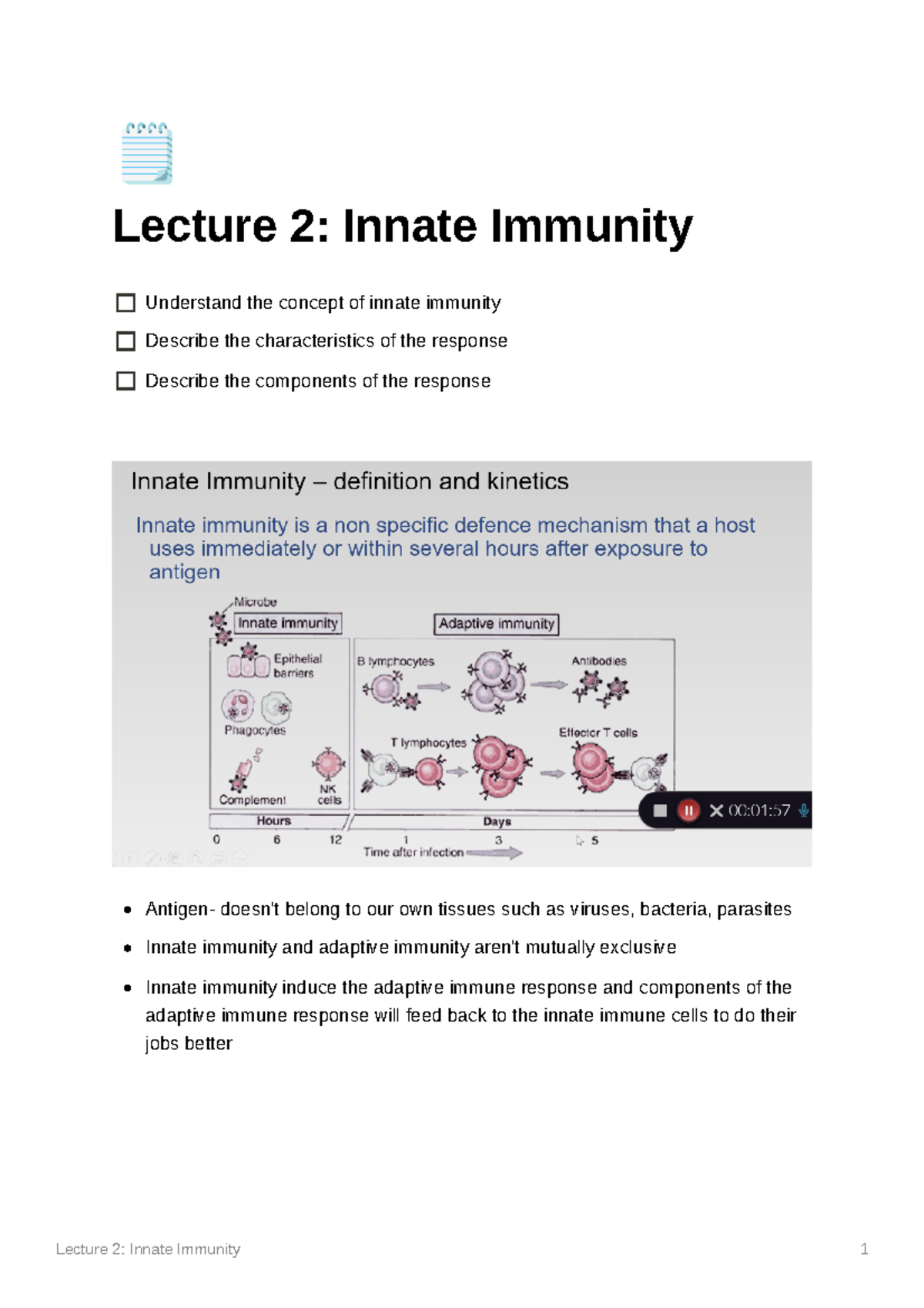 Immune system lecture 2 - KCL - Studocu