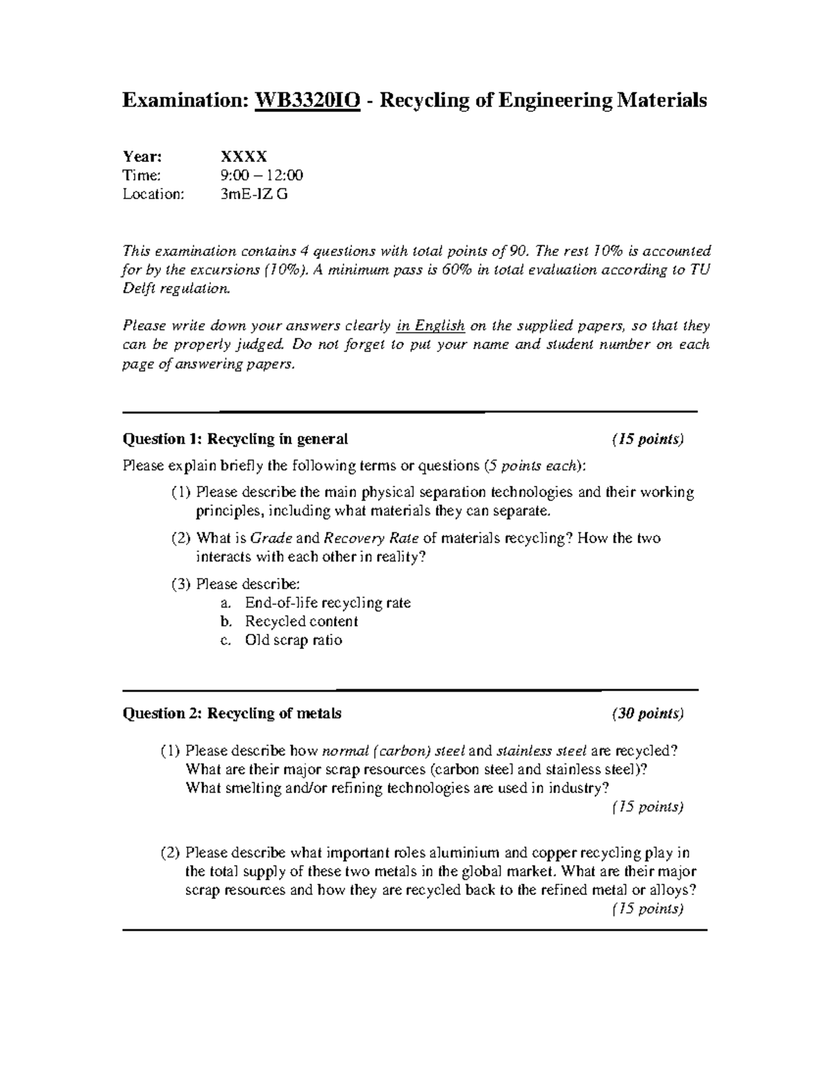 Test / practice exam 2014 questions - Old exam questions from the ...