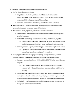 Chapter 14 from slides - Chapter 14: Divorce and Relationship Dissolution Divorce is ...