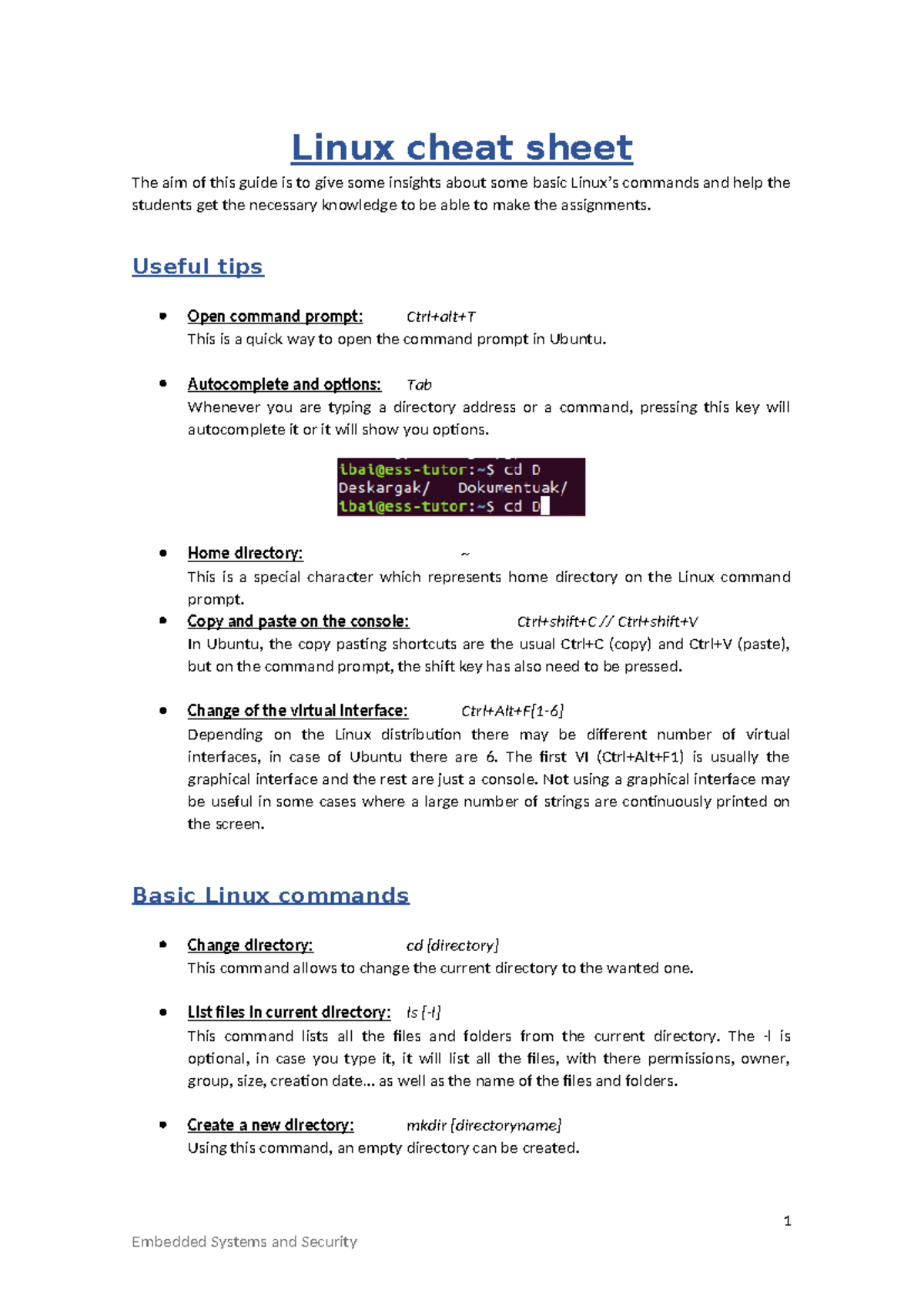 Linux cheat sheet - Linux cheat sheet The aim of this guide is to give ...