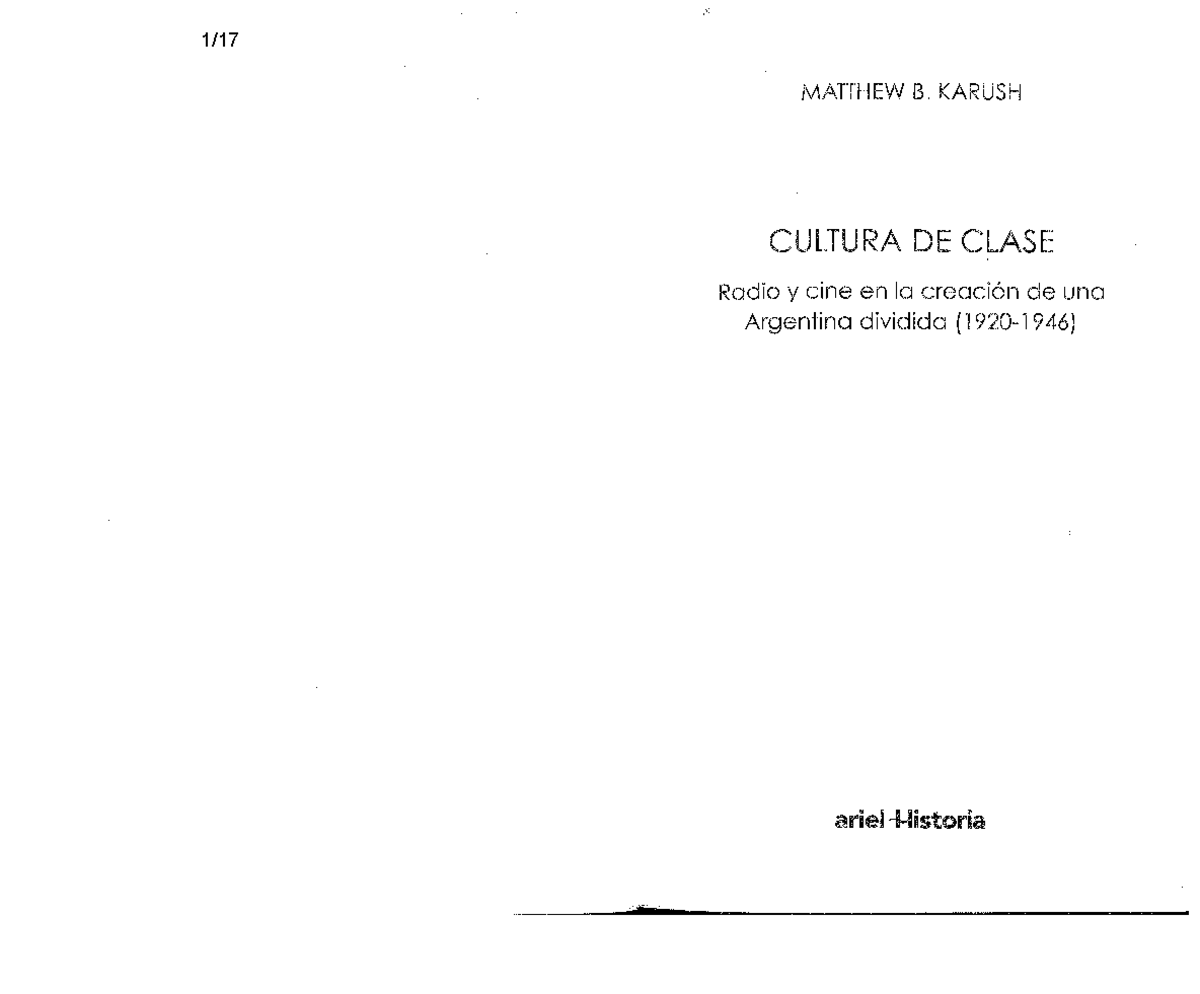 Karush - Cultura de clase Introducción - Historia del Cine Argentino ...