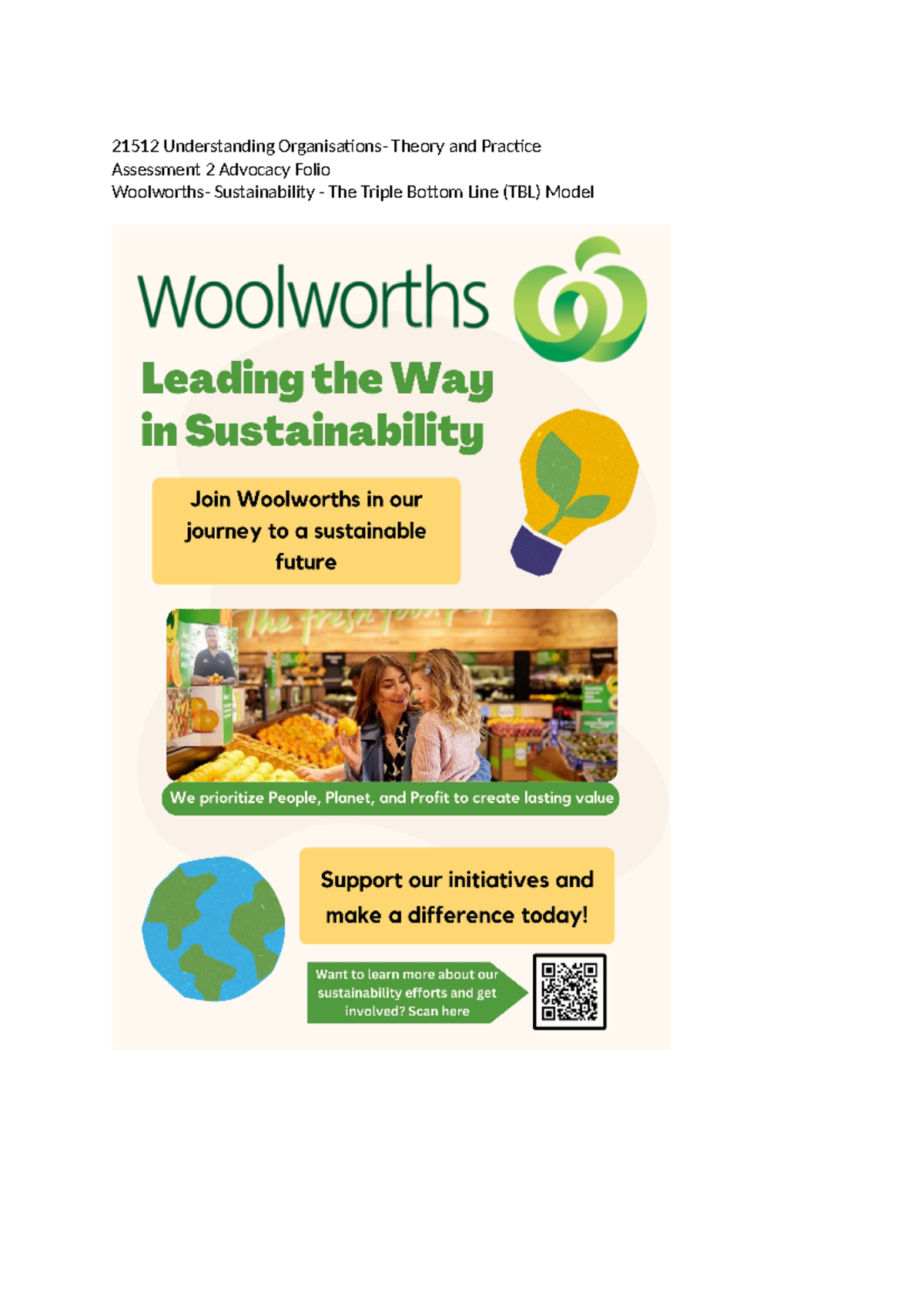 Woolworths- Sustainability - The Triple Bottom Line (TBL) Model ...