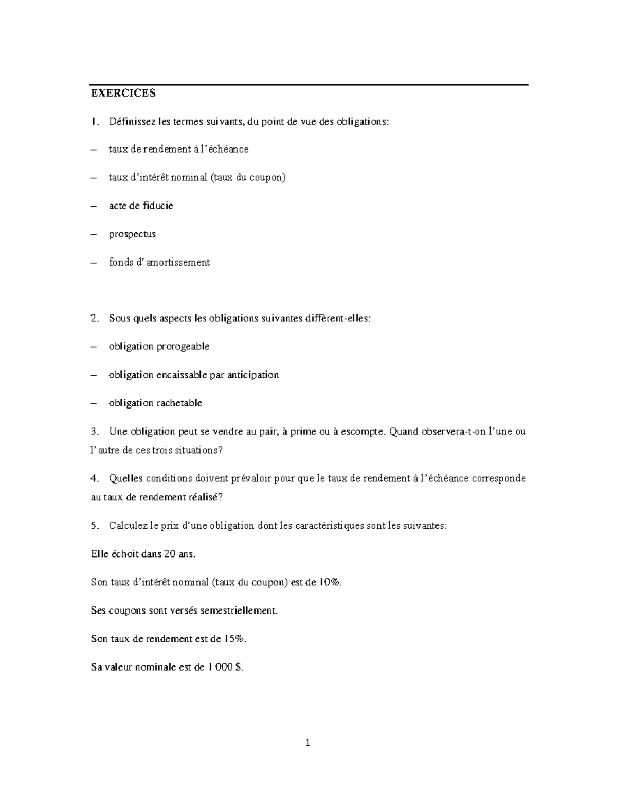 Exercices FIN5523 chapitre 3 - Warning: TT: undefined function: 32 Warning: TT: undefined ...