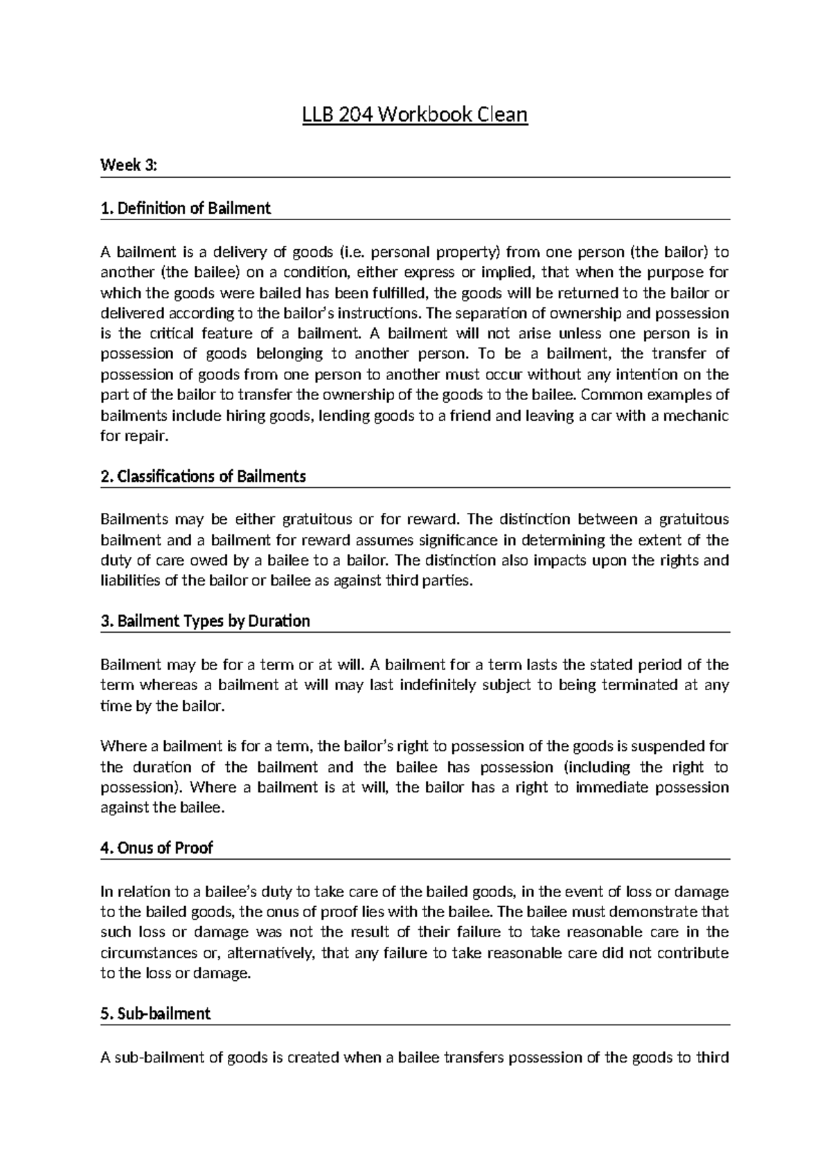 LLB 204 Workbook - LLB 204 Workbook Clean Week 3: Definition of ...