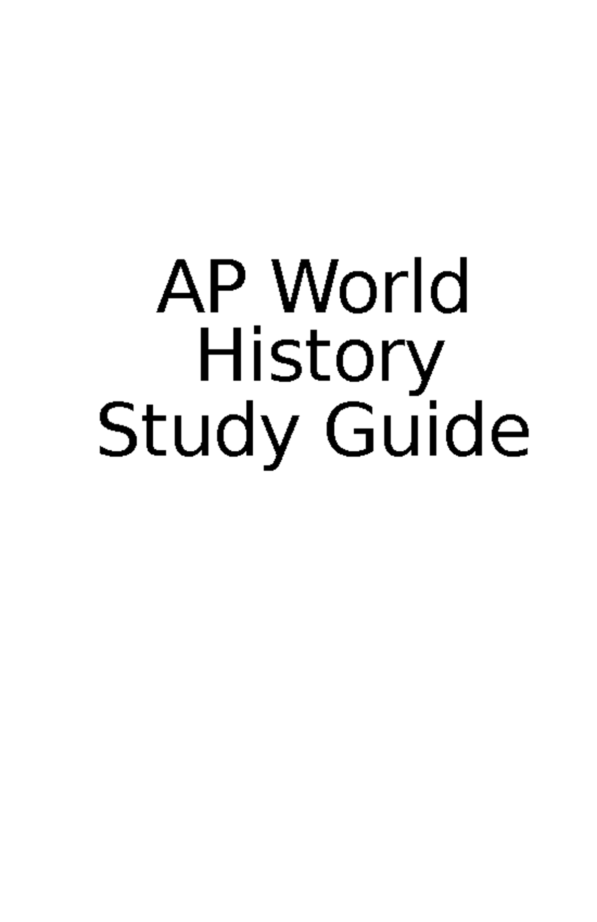 AP World History Review 66p - AP World History Study Guide Unit 1: The ...