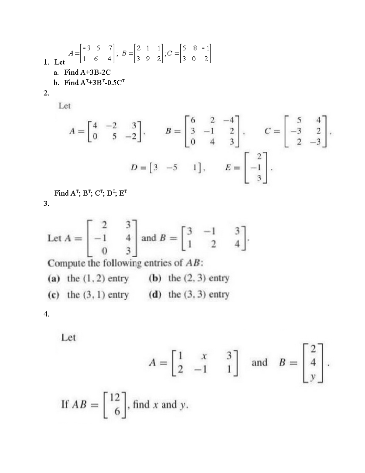 Excersise chapter 2 - FPT UNIVERSITY - 1. Let 3 5 7 2 1 1 5 8 1 ; ; 1 6 ...