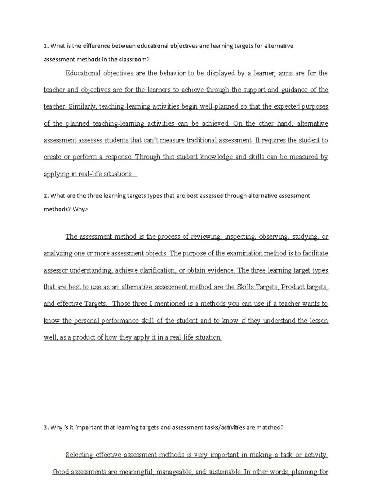 Module 2 W1 - 1. What is the difference between educational objectives ...