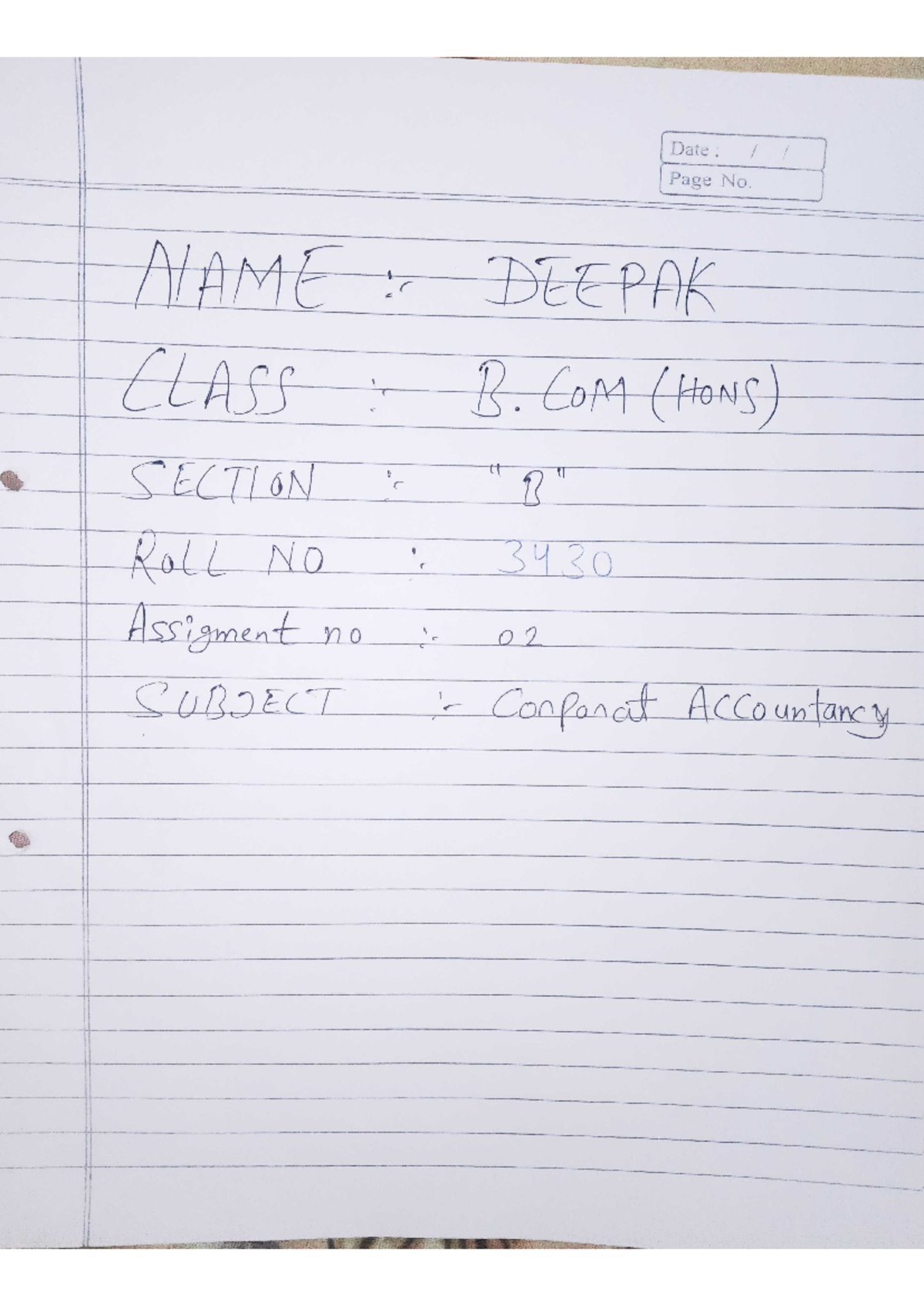 Assignment 02 , 3430 , sem 02 , bcom hons section B - Bcom hons. - Studocu