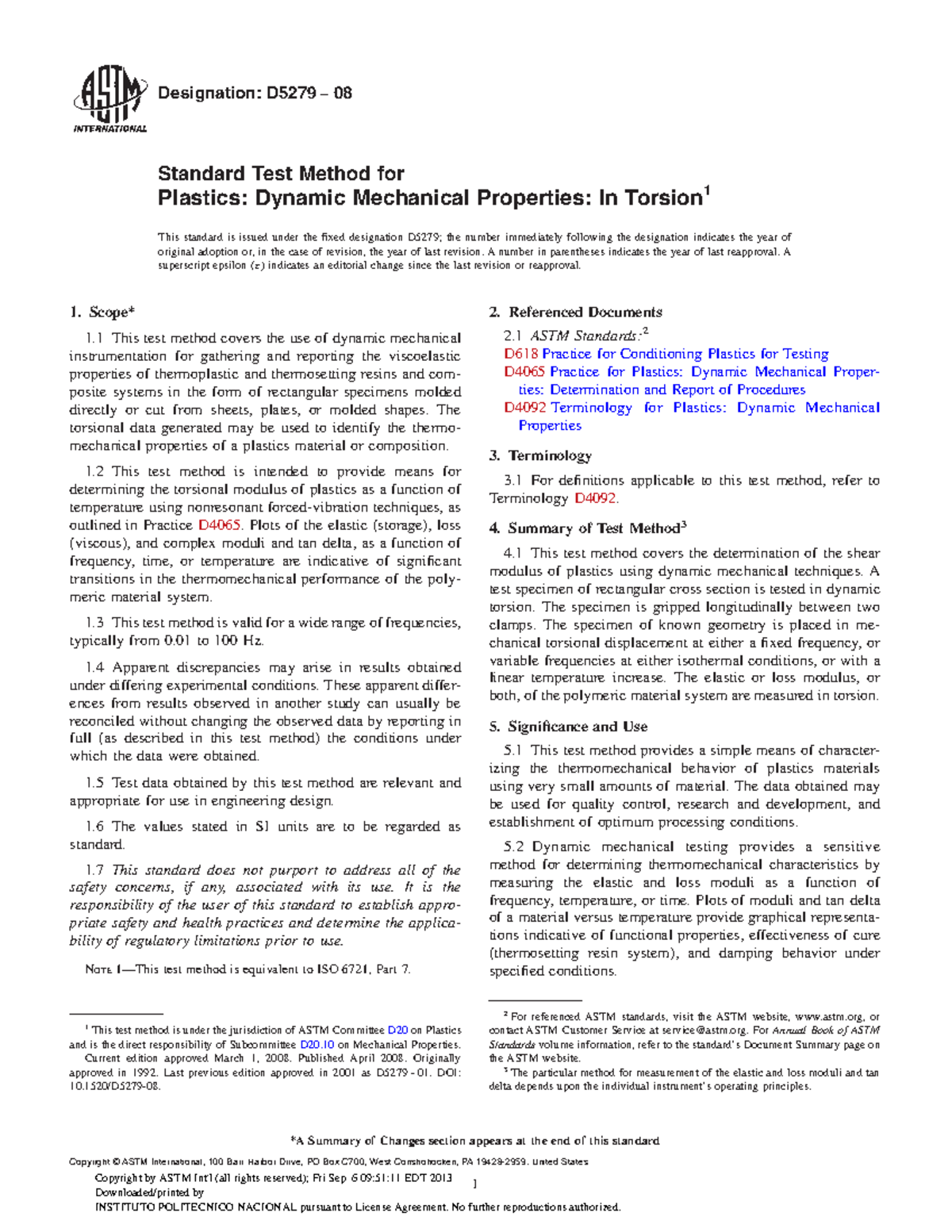 D5279 - Standard Plastics tests - Designation: D5279− 08 Standard Test ...