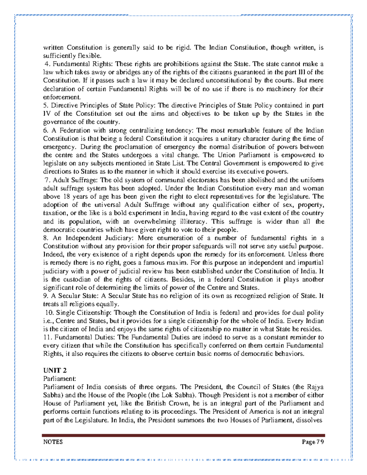 U2 and U3 - Unit 2 and Unit 3 notes for constitutional law. - written ...