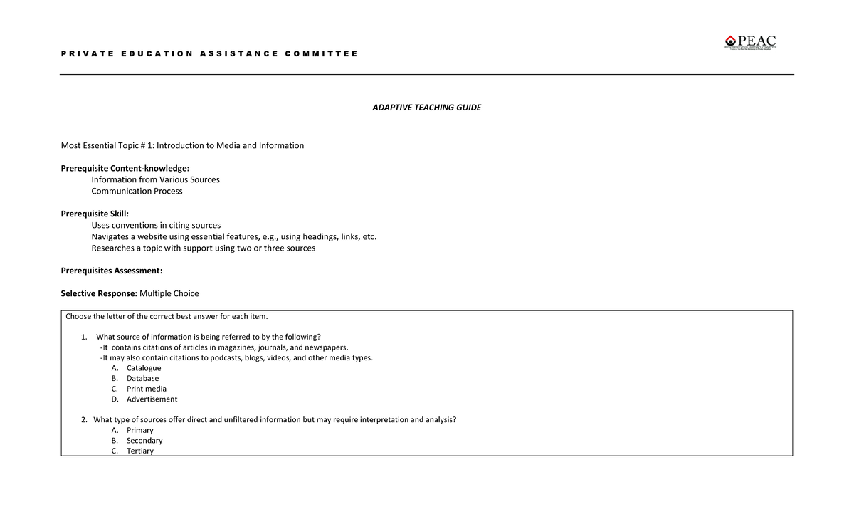 2324 MIL MET01 ATG - adaptive teaching guide - ADAPTIVE TEACHING GUIDE ...