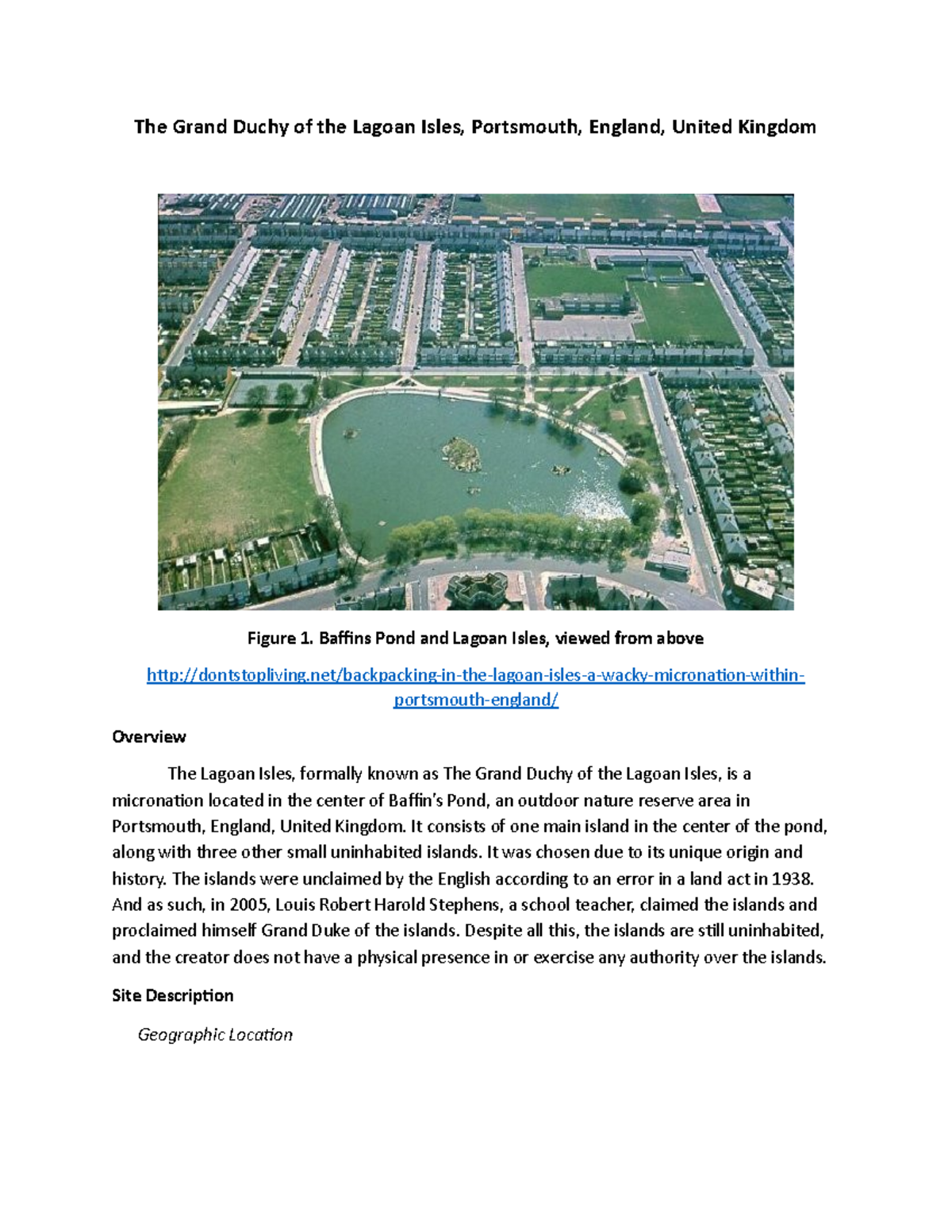 Bio 567 assignment 3 - The Grand Duchy of the Lagoan Isles, Portsmouth ...