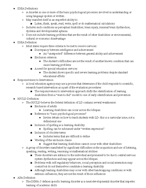 Sped 200 Chapter 1 Notes - Who are exceptional children? Exceptional ...