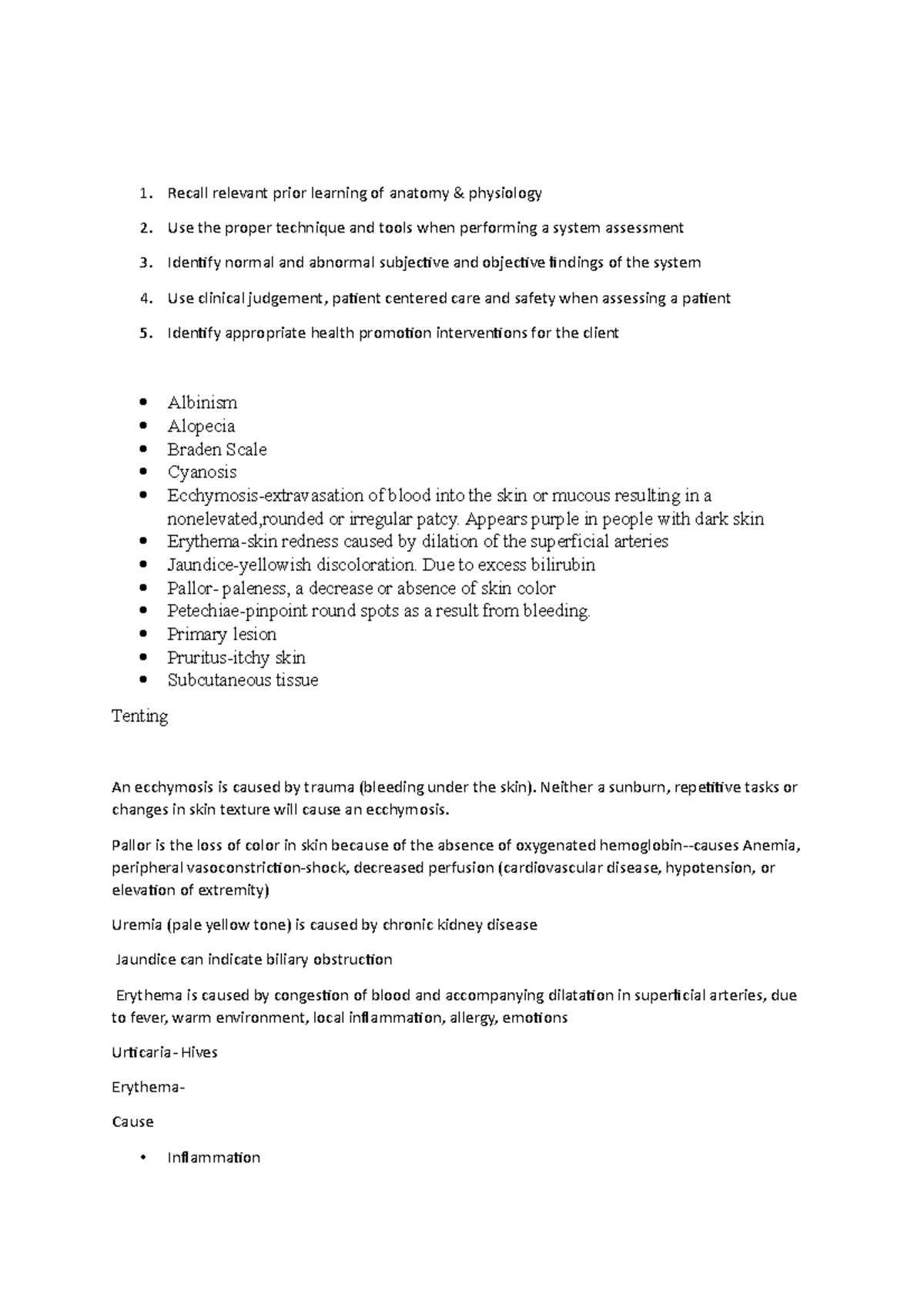 Integ - Assessment - Recall relevant prior learning of anatomy ...