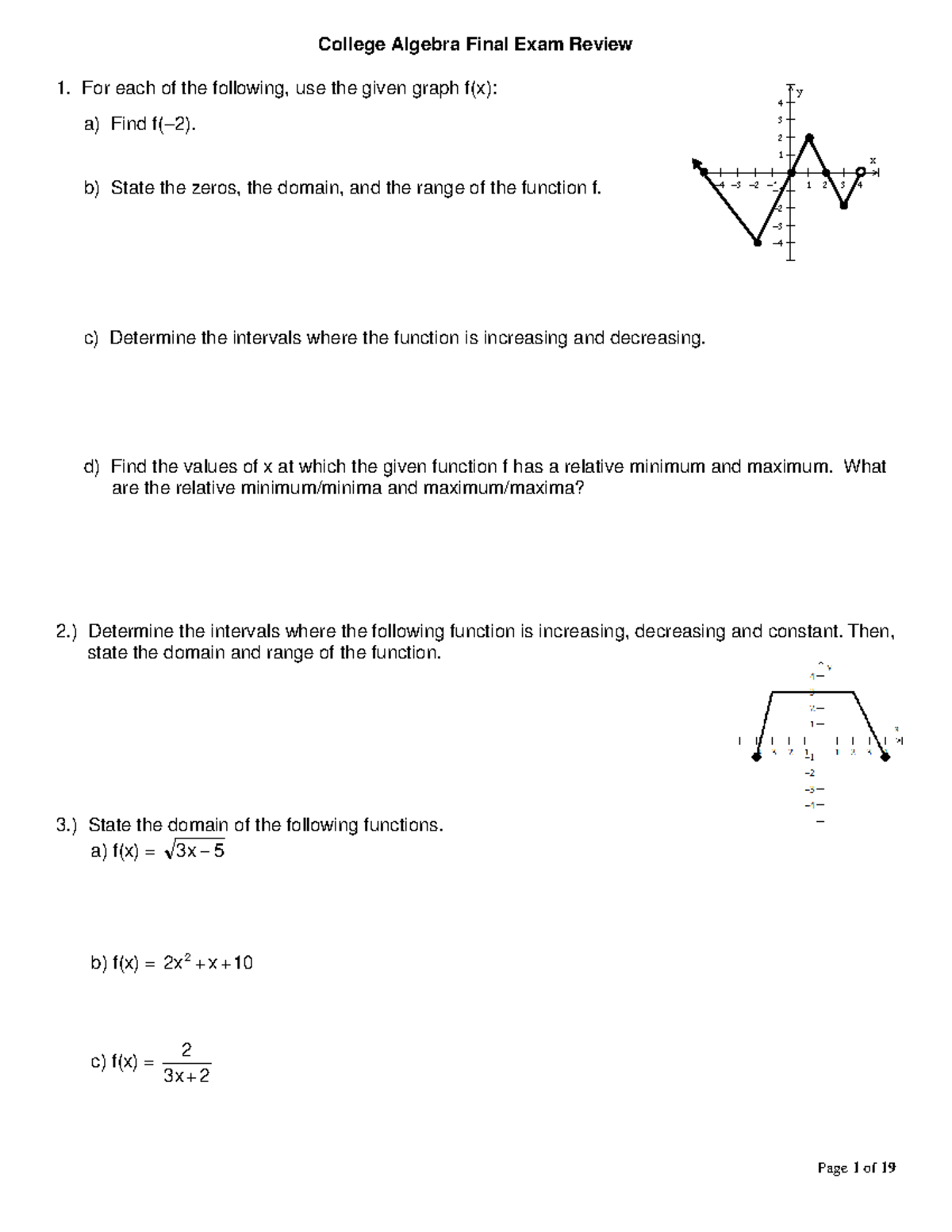 1314 Final Exam Review Spring 2020 Fill-In - x y College - Studocu