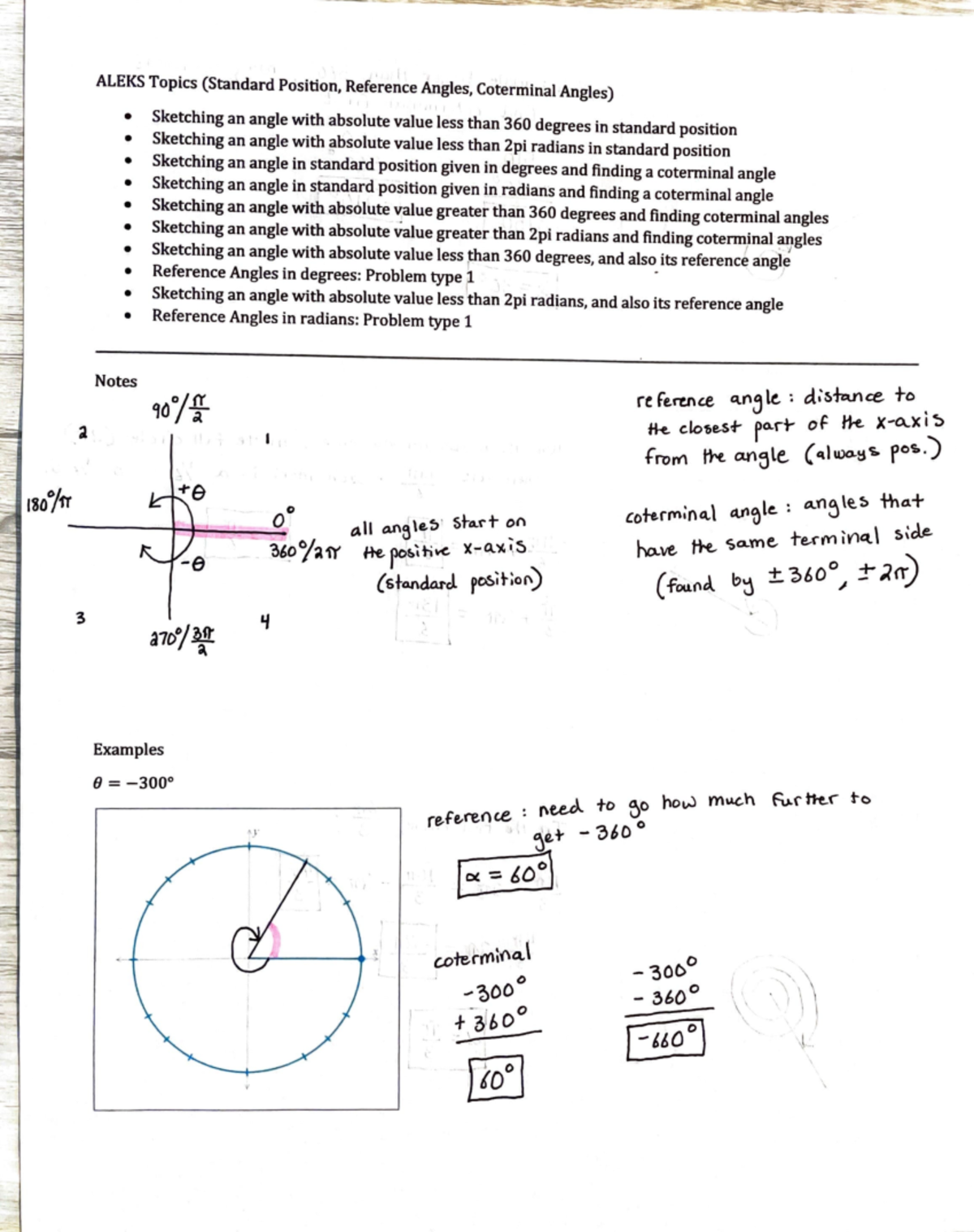 Test#3 Review Notes - N/A - il 1so 0 /rr 3 , I ALEKS Topics (Standard ...
