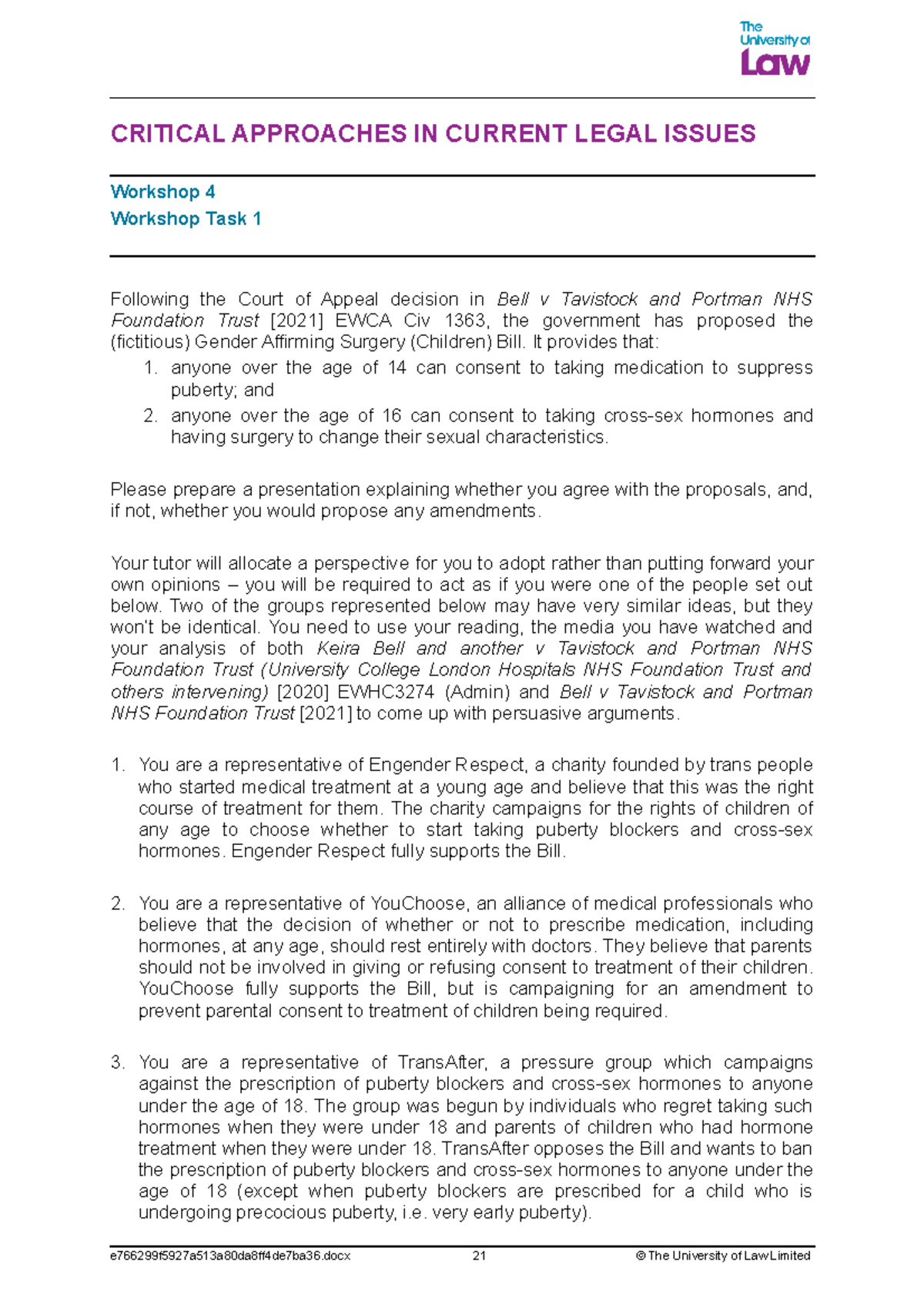 Crit app engage 4 - notes - CRITICAL APPROACHES IN CURRENT LEGAL ISSUES ...