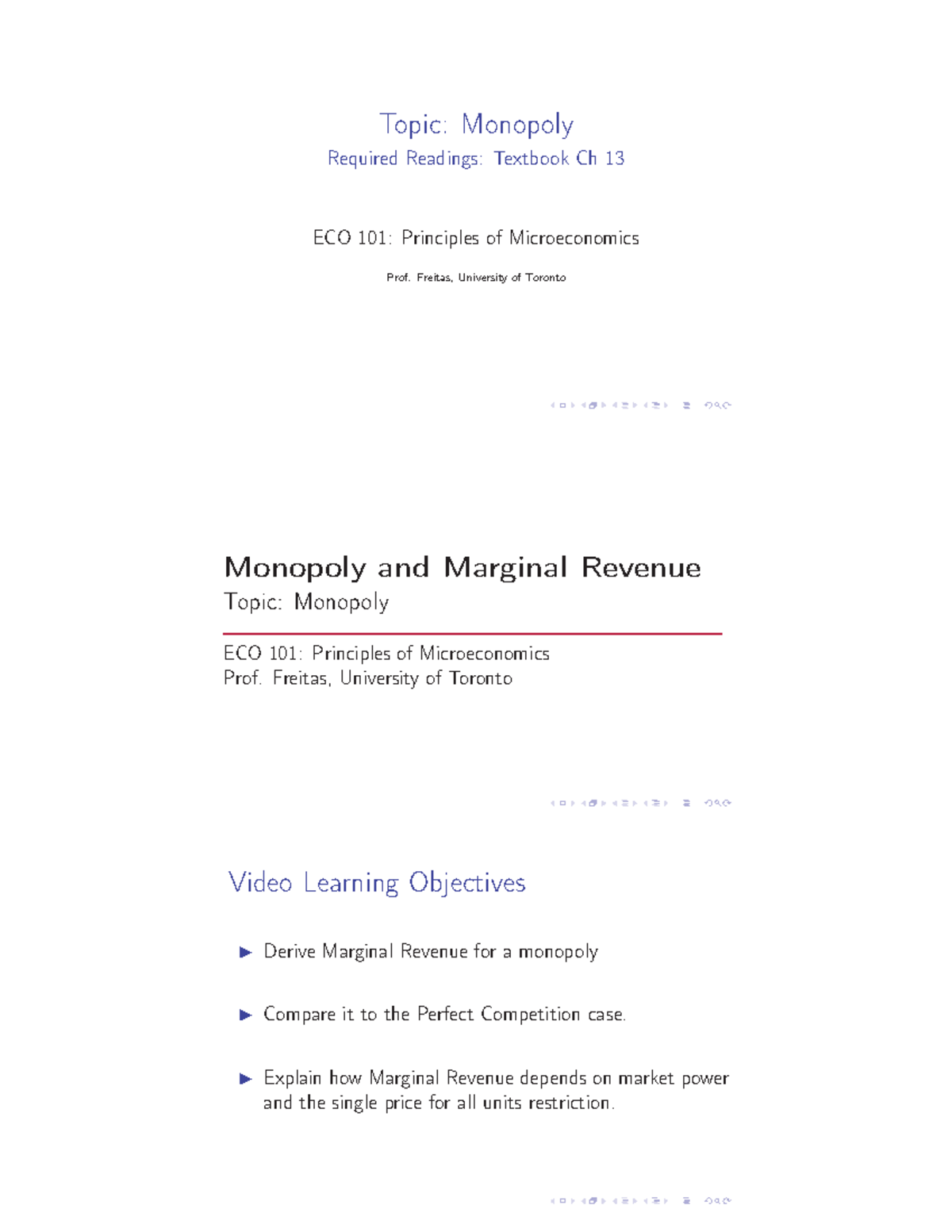 ECO101 Topic 9 Handout Monopoly - Topic: Monopoly Required Readings ...