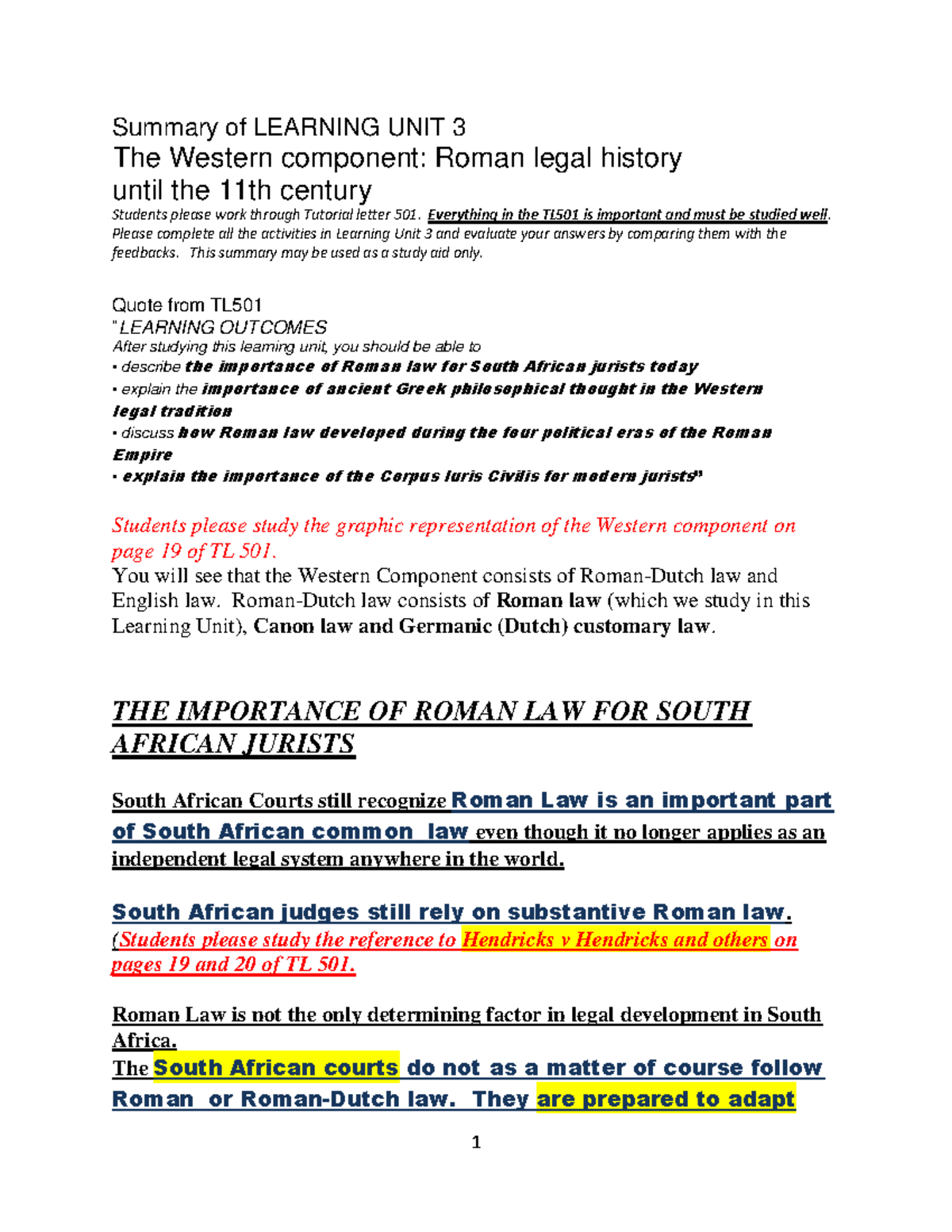Unit 3 - UNIT 3 SUMMARY - Summary of LEARNING UNIT 3 3 The Western ...