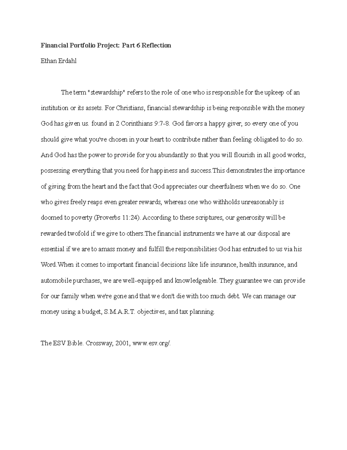 Financial Portfolio Project Part 6 Reflection - Financial Portfolio ...